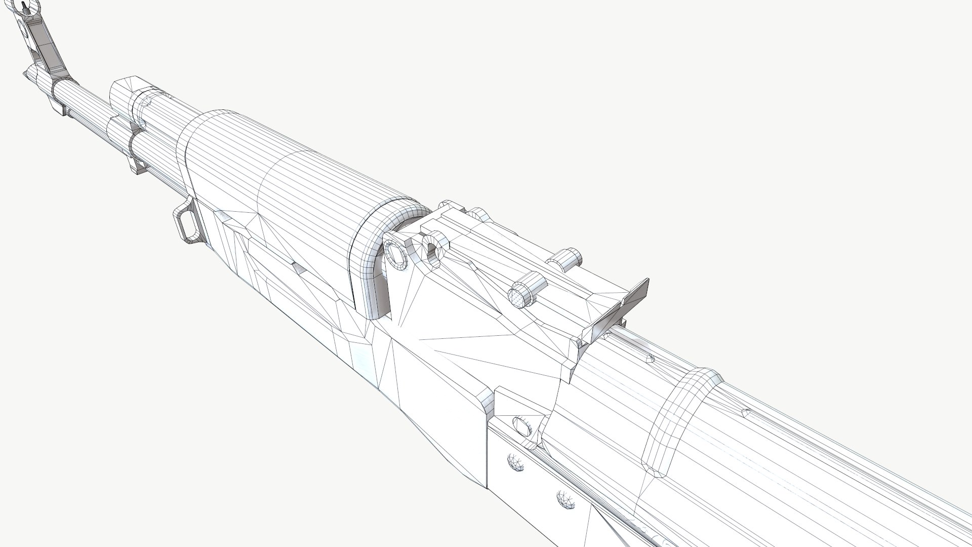 akm automatic rifle ak-47 3d model