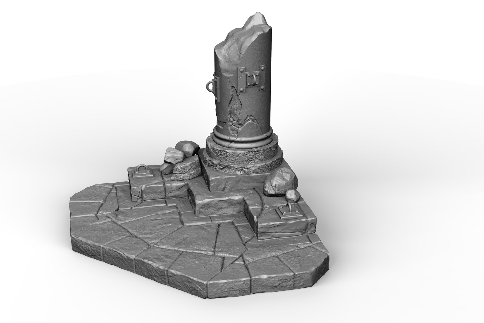 3D Ruin Diorama Base Model - TurboSquid 2339513
