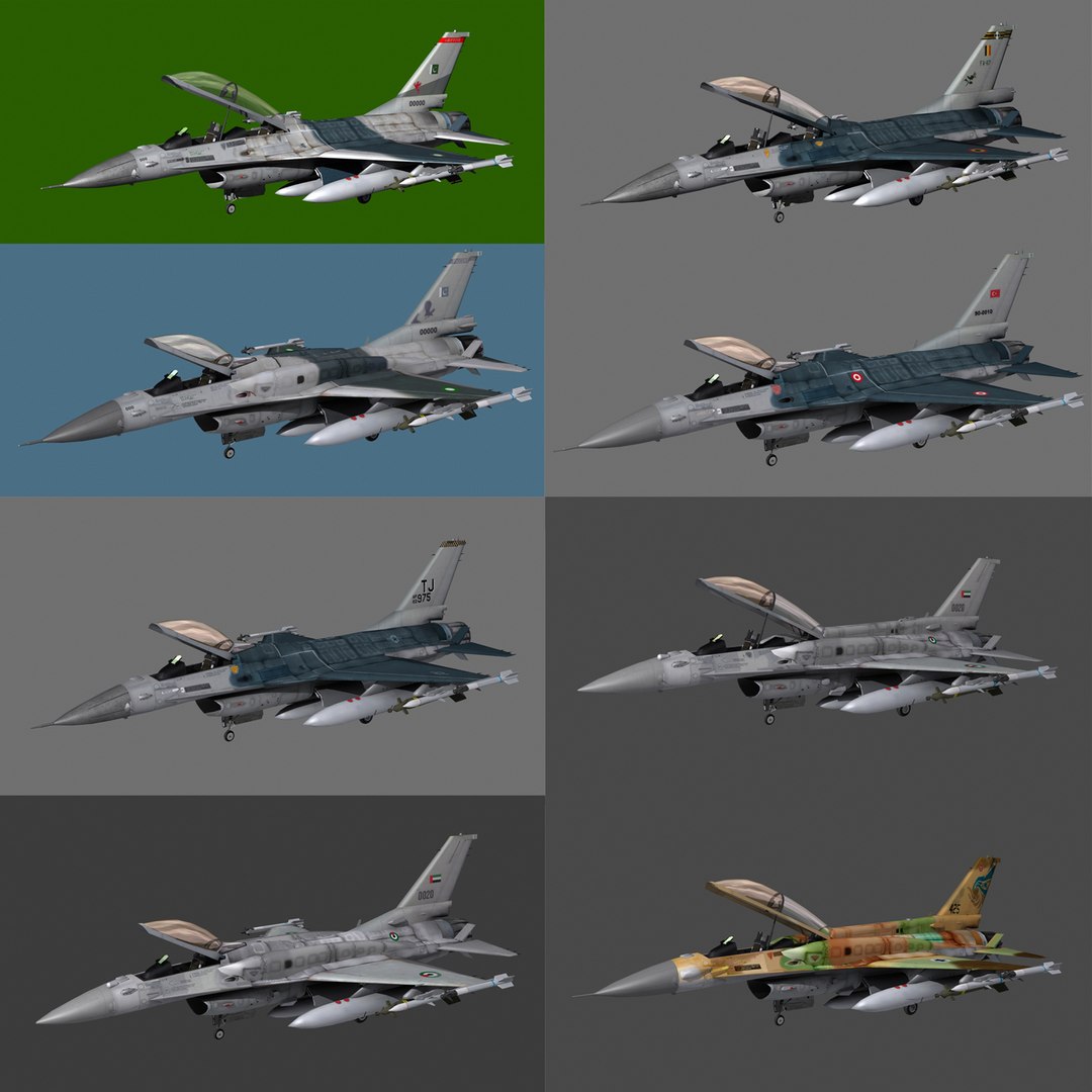 F-16 Different Variants 3D model - TurboSquid 1928603