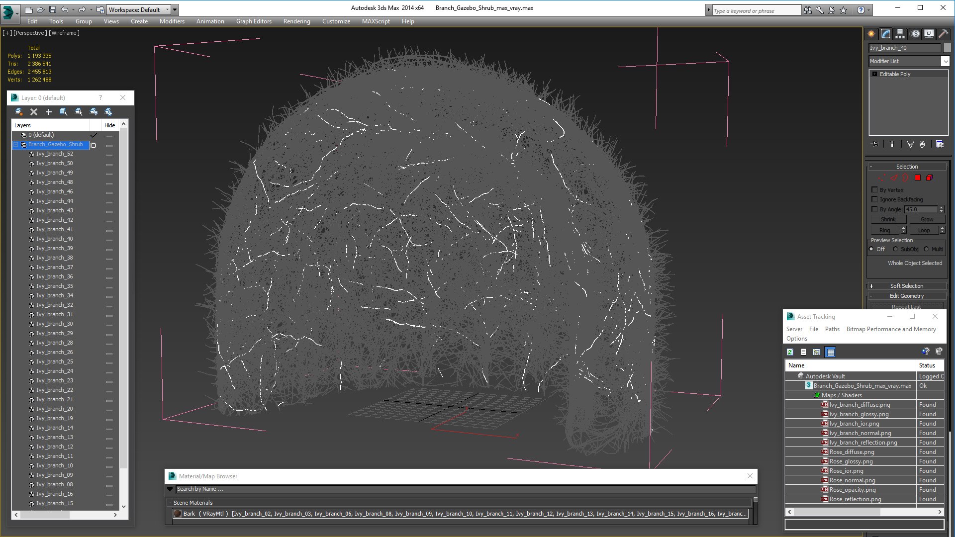 Branch gazebo shrub model - TurboSquid 1634830