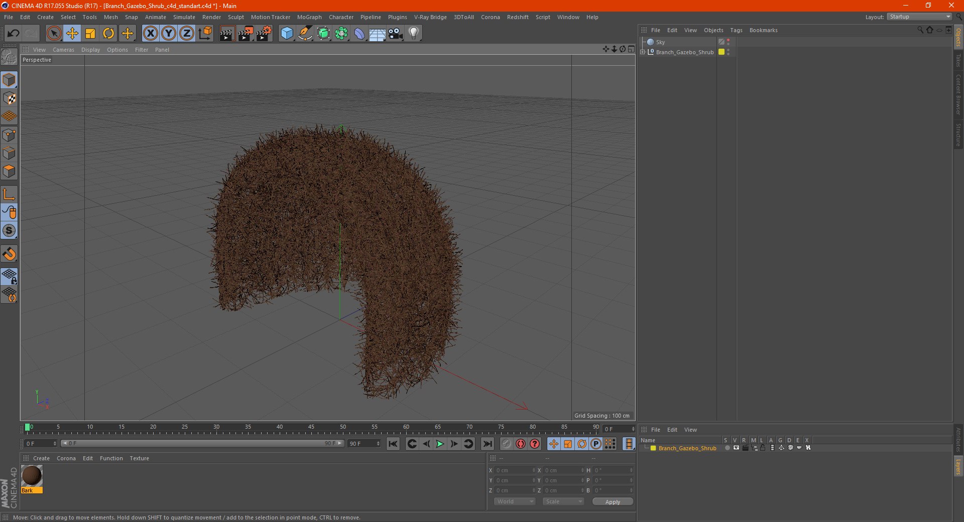 Branch gazebo shrub model - TurboSquid 1634830