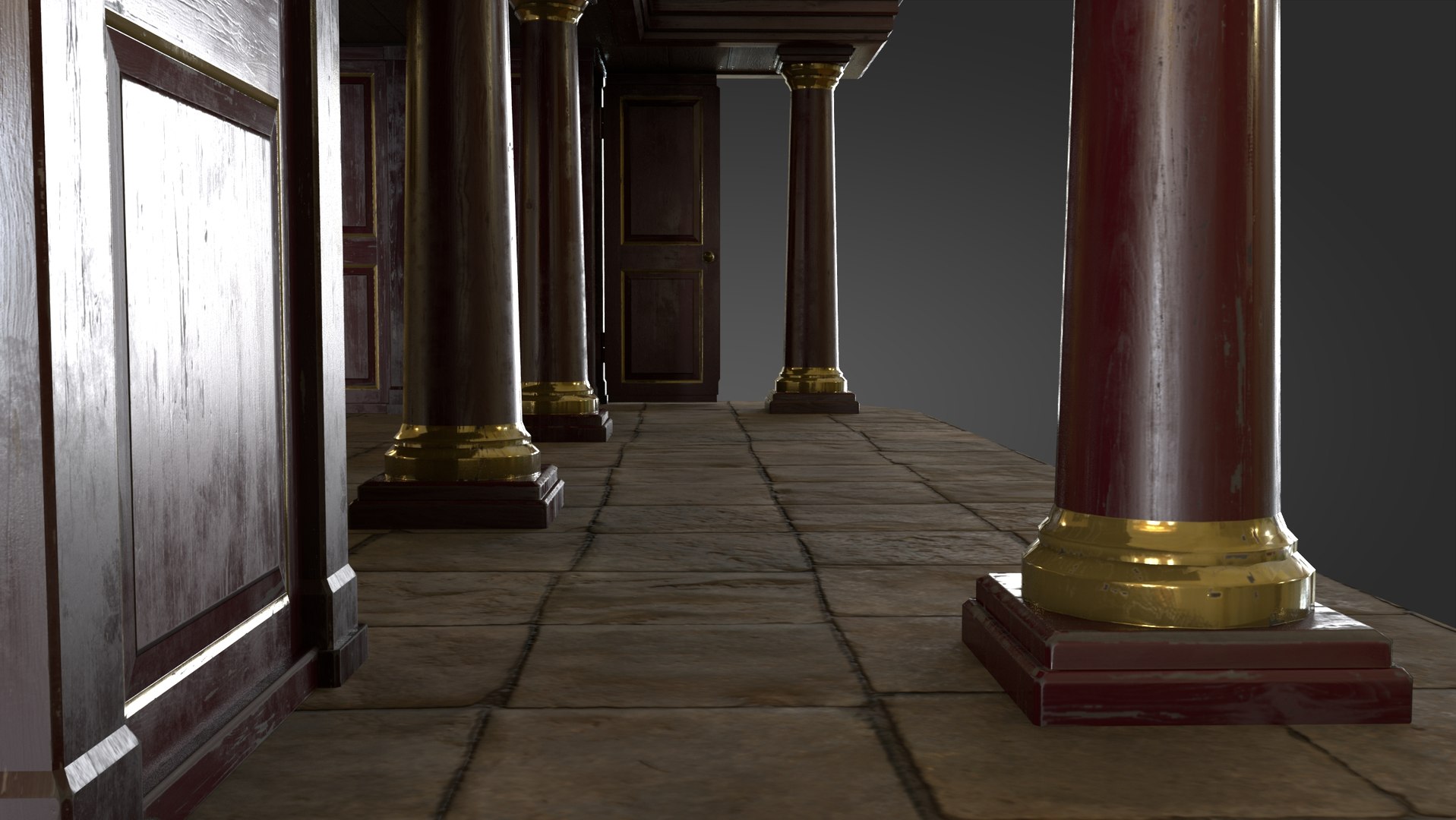 Antique Church Choir Loft Red - PBR 3D model - TurboSquid 1829692