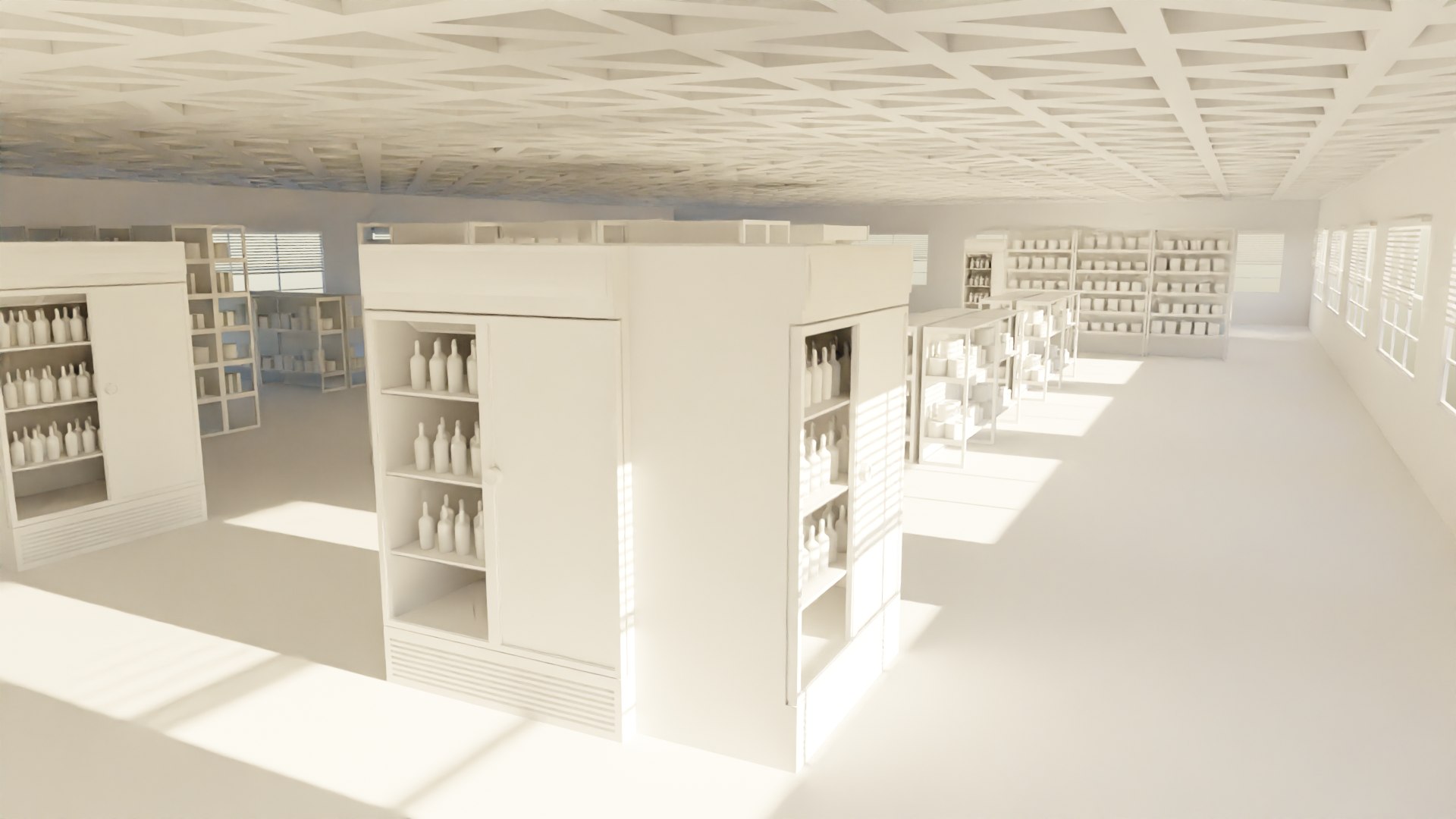 Supermarket Interior Model - TurboSquid 2159592