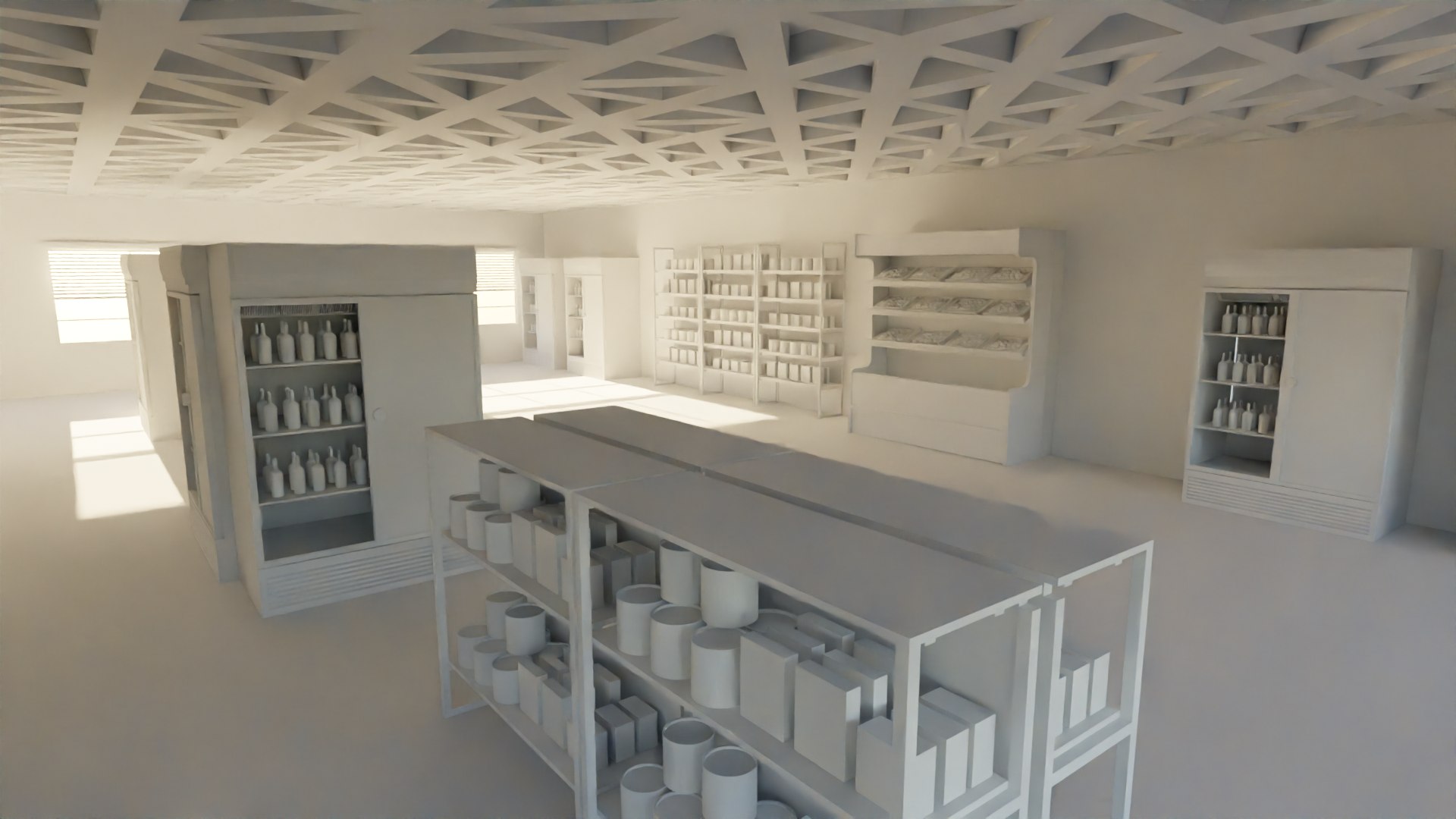 Supermarket Interior Model - TurboSquid 2159592