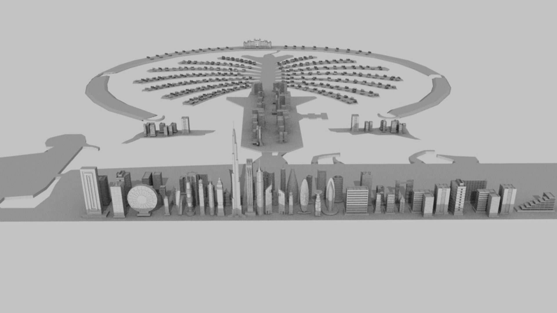 3D Dubai Palm Island Model - TurboSquid 2056344