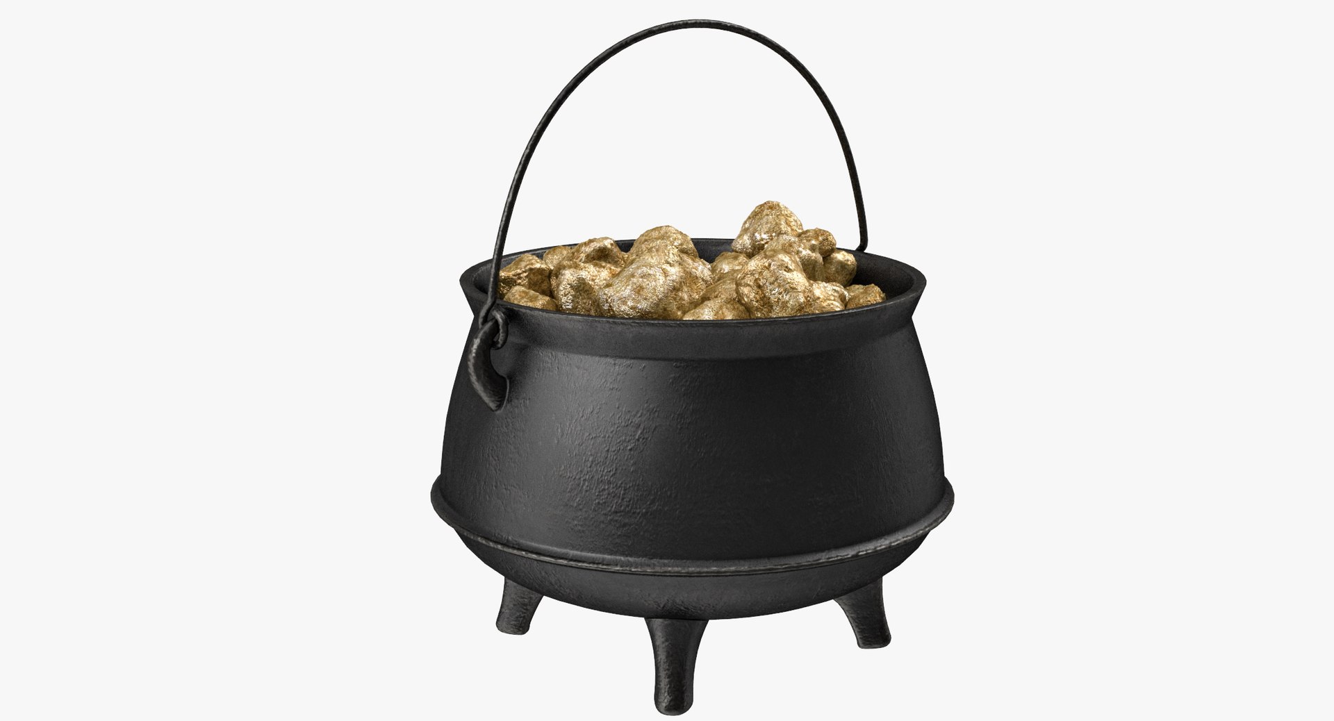 Pot Gold Nuggets 3D - TurboSquid 1336528