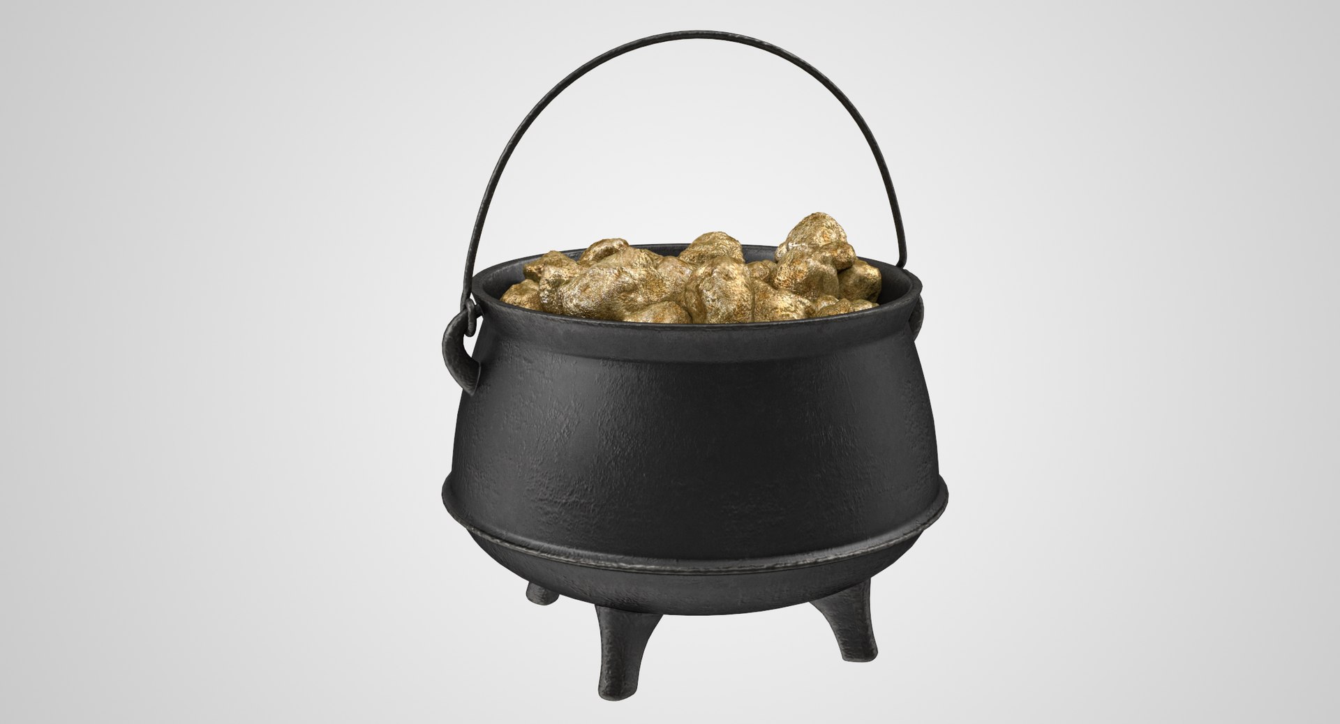 Pot Gold Nuggets 3D - TurboSquid 1336528