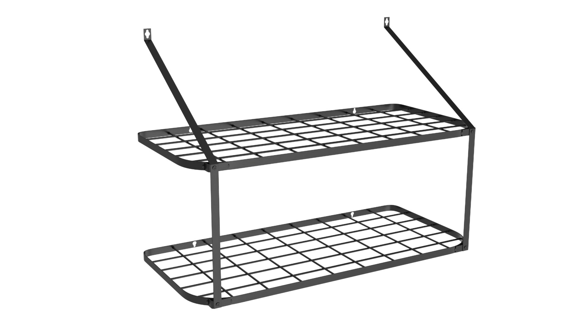 Kitchen Pot Rack Storage Wall Mounted Black model - TurboSquid 2154591