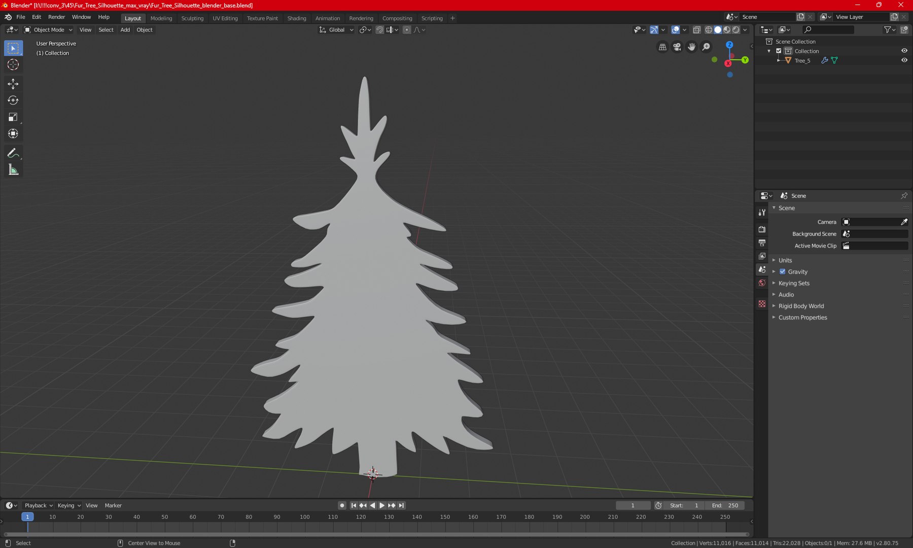 Fur Tree Silhouette 3D Model - TurboSquid 2225201