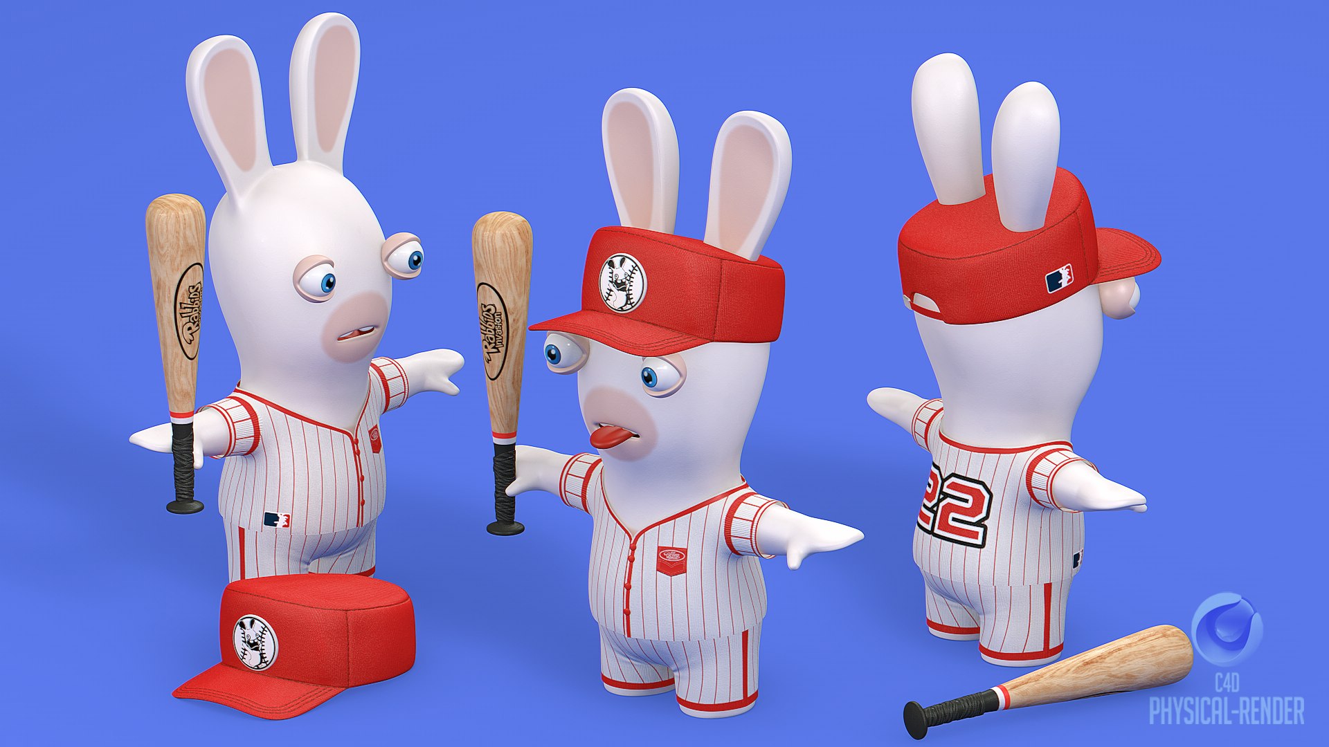 3D Raving Rabbids Baseball Player Character 8K - TurboSquid 1872525
