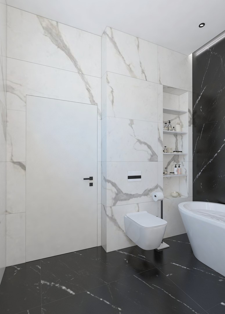 Bathroom With Marble Tiles 3D Model - TurboSquid 1990696