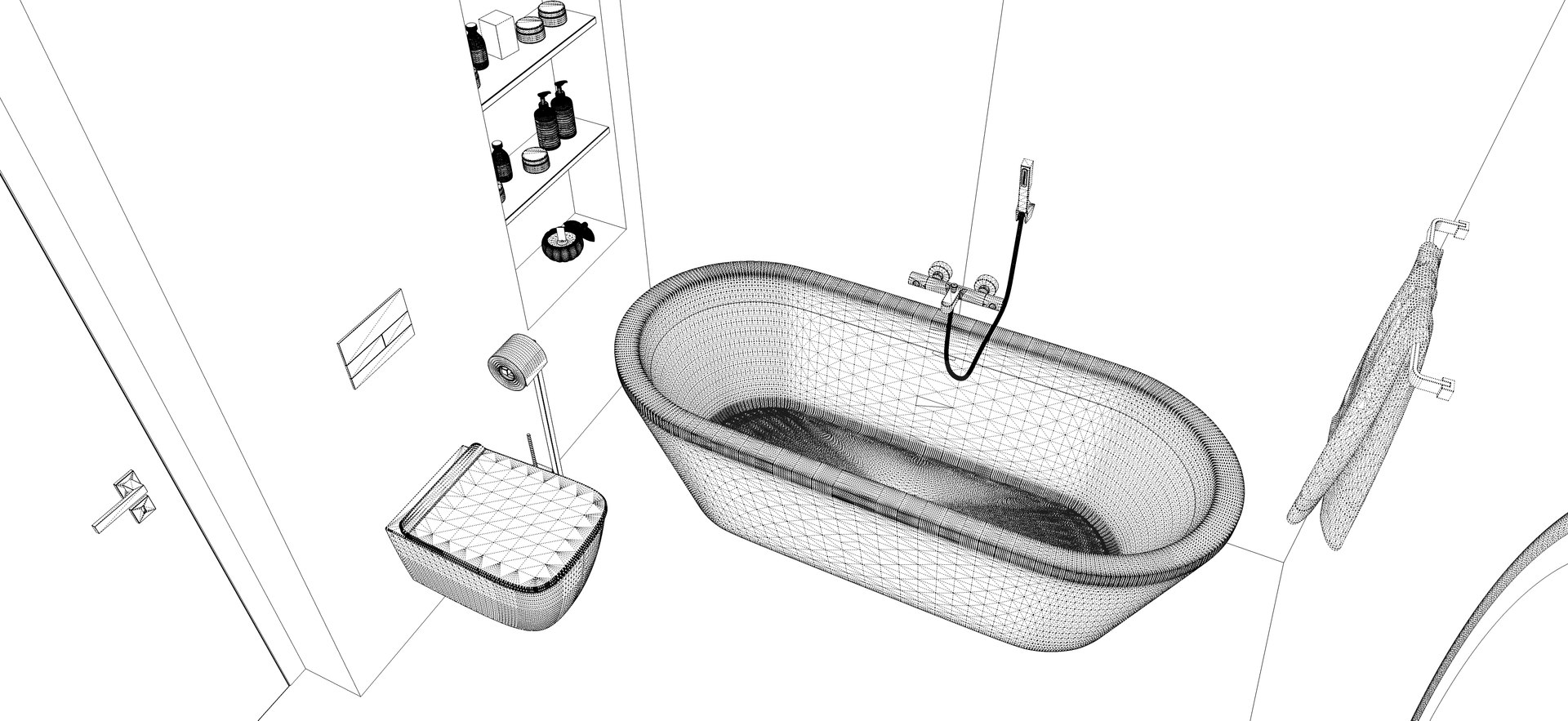 Bathroom With Marble Tiles 3D Model - TurboSquid 1990696