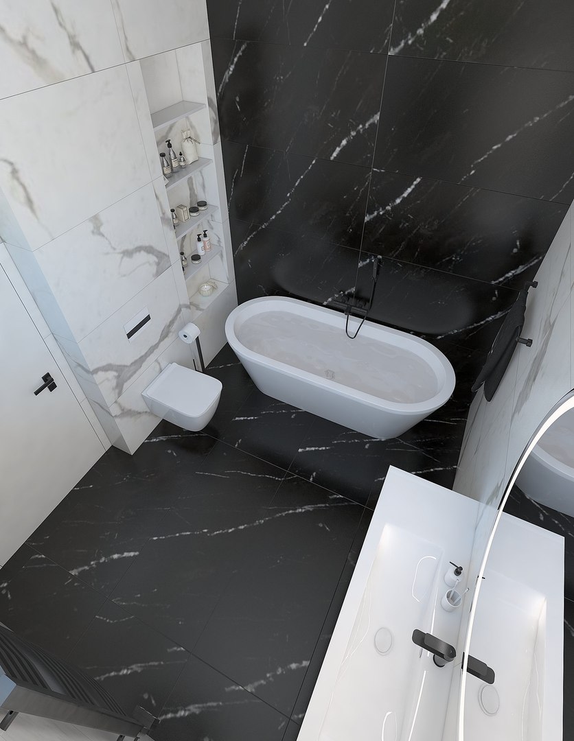 Bathroom With Marble Tiles 3D Model - TurboSquid 1990696