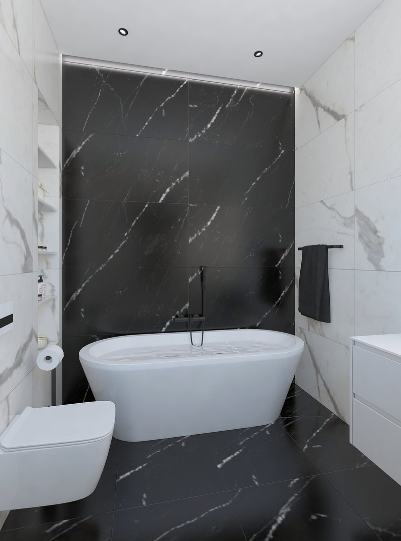 Bathroom With Marble Tiles 3D Model - TurboSquid 1990696