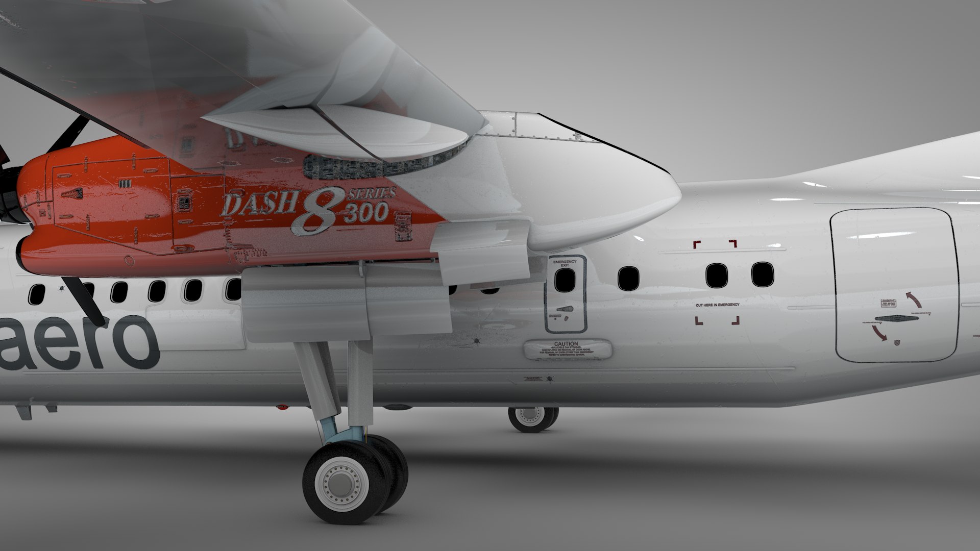 3D Aero Contractors Bombardier De Havilland Canada DHC-8 Q300 Dash 8 ...