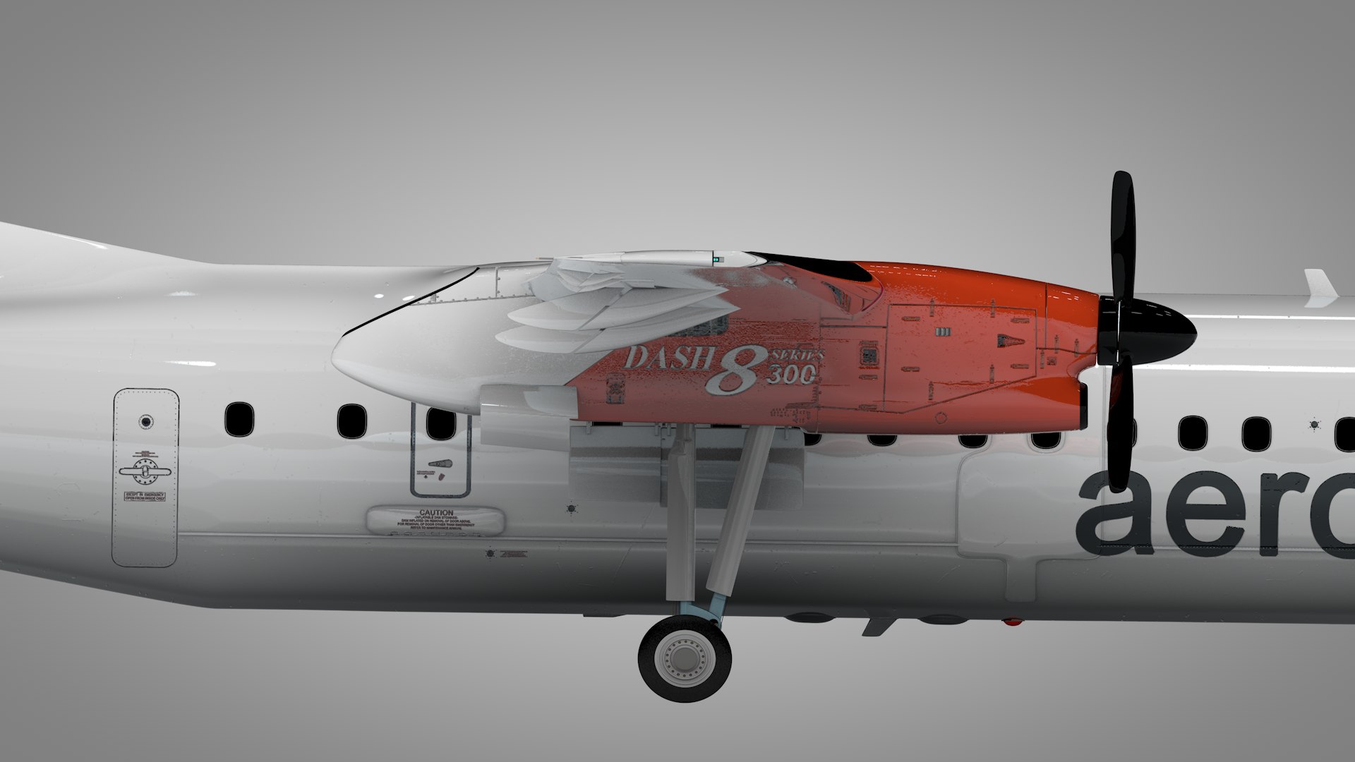 3D Aero Contractors Bombardier De Havilland Canada DHC-8 Q300 Dash 8 ...