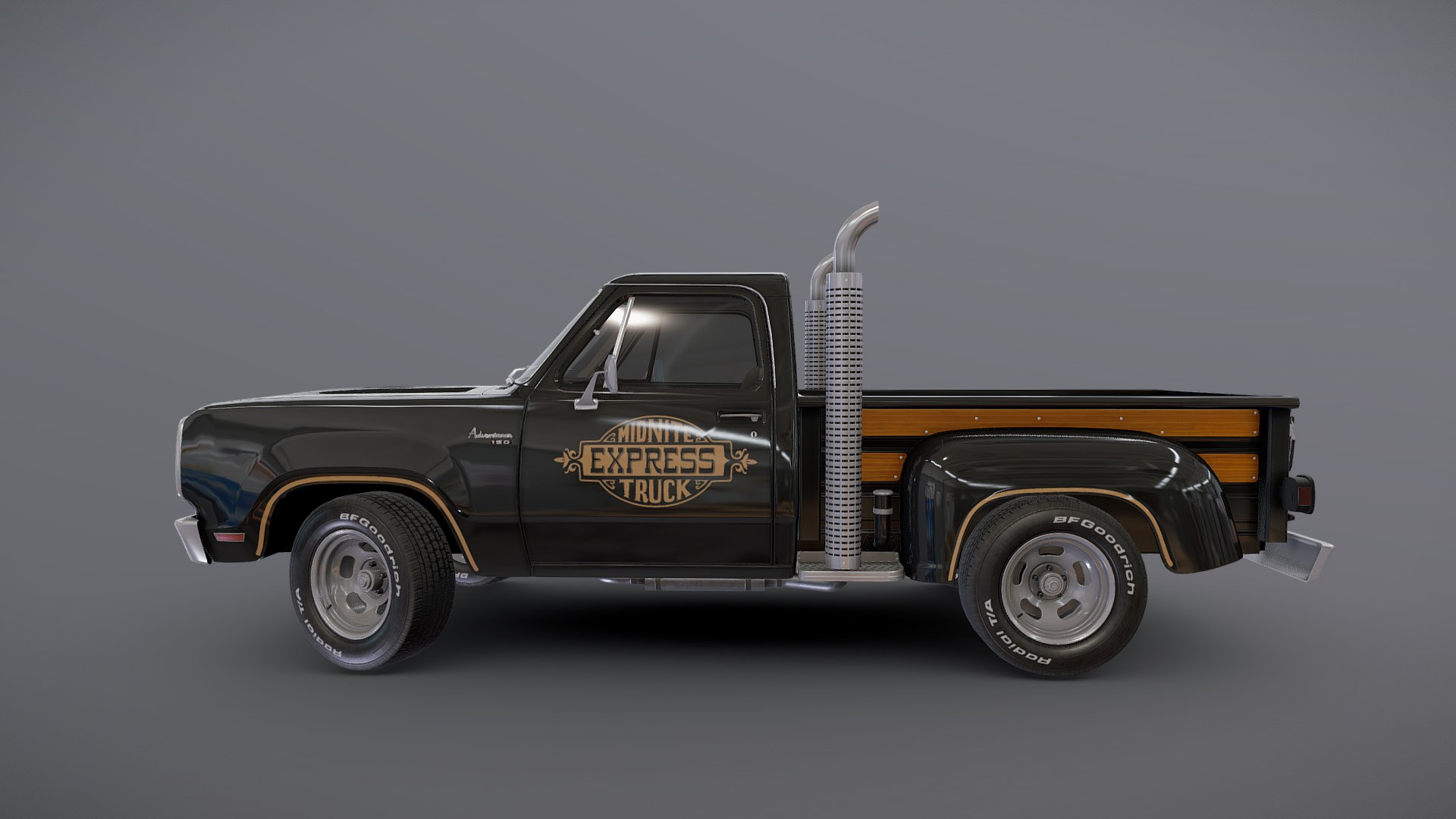 1976 Dodge Midnite Express truck 3D model - TurboSquid 2069796