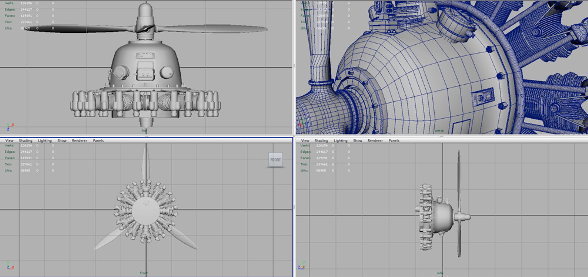 3d Engine Dc3 Airplane Ww2