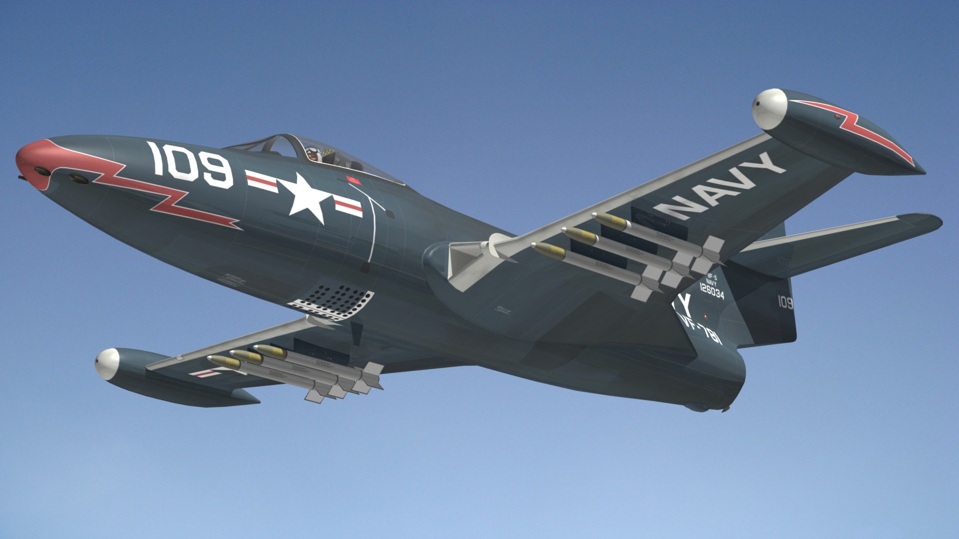 Grumman F9F Panther 3D Model - TurboSquid 2029112