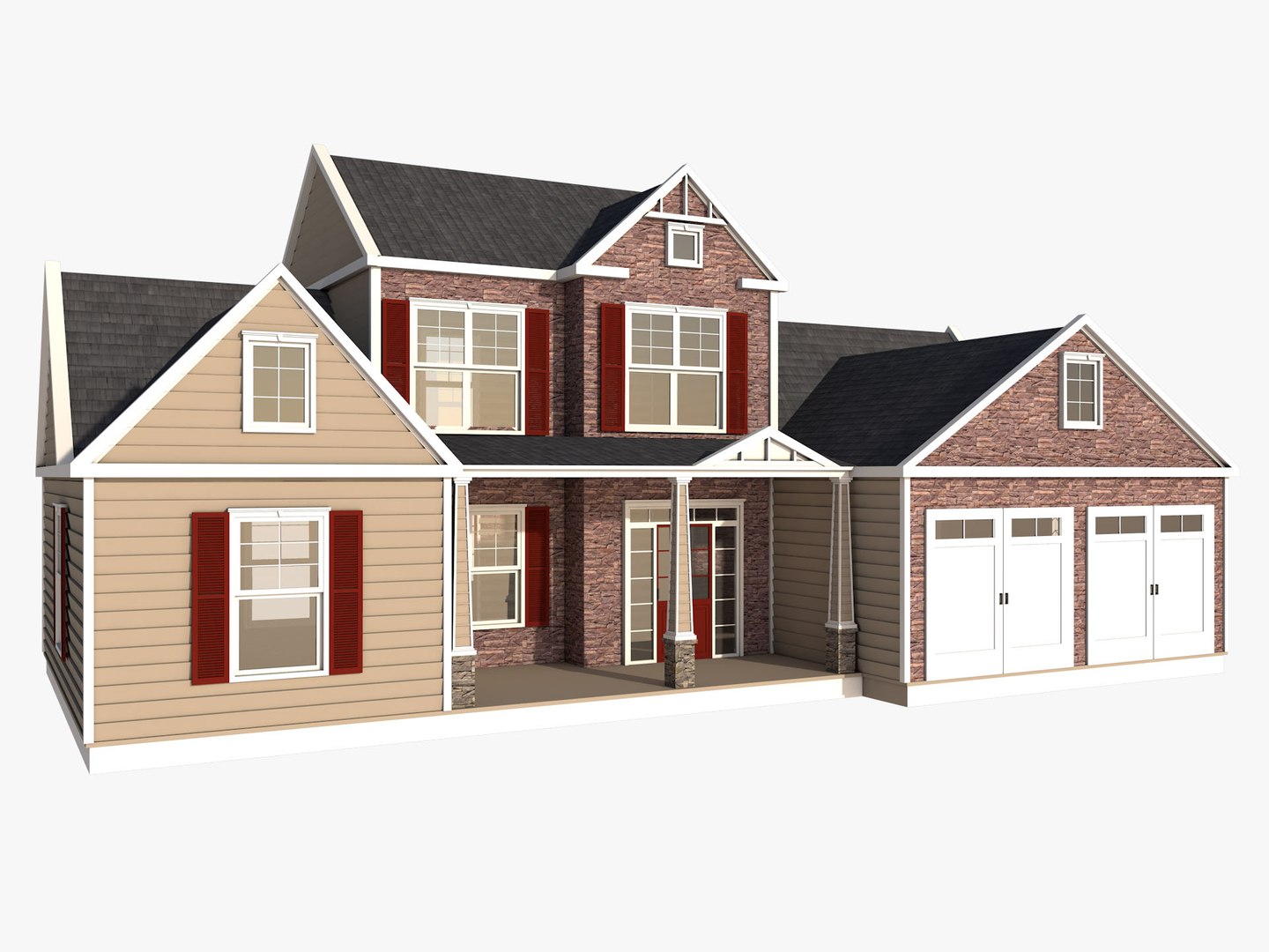 Classical American Houses Collection 3D Model - TurboSquid 2324443