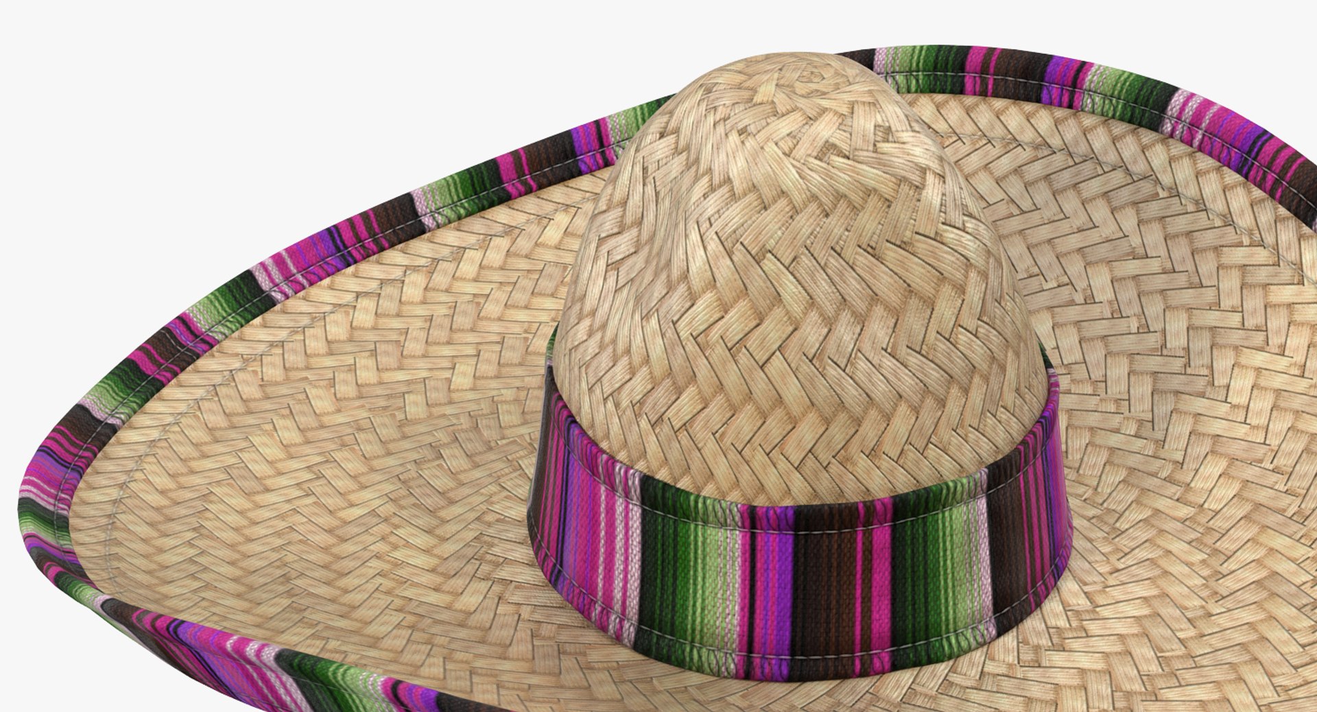 3d model mexican straw sombrero