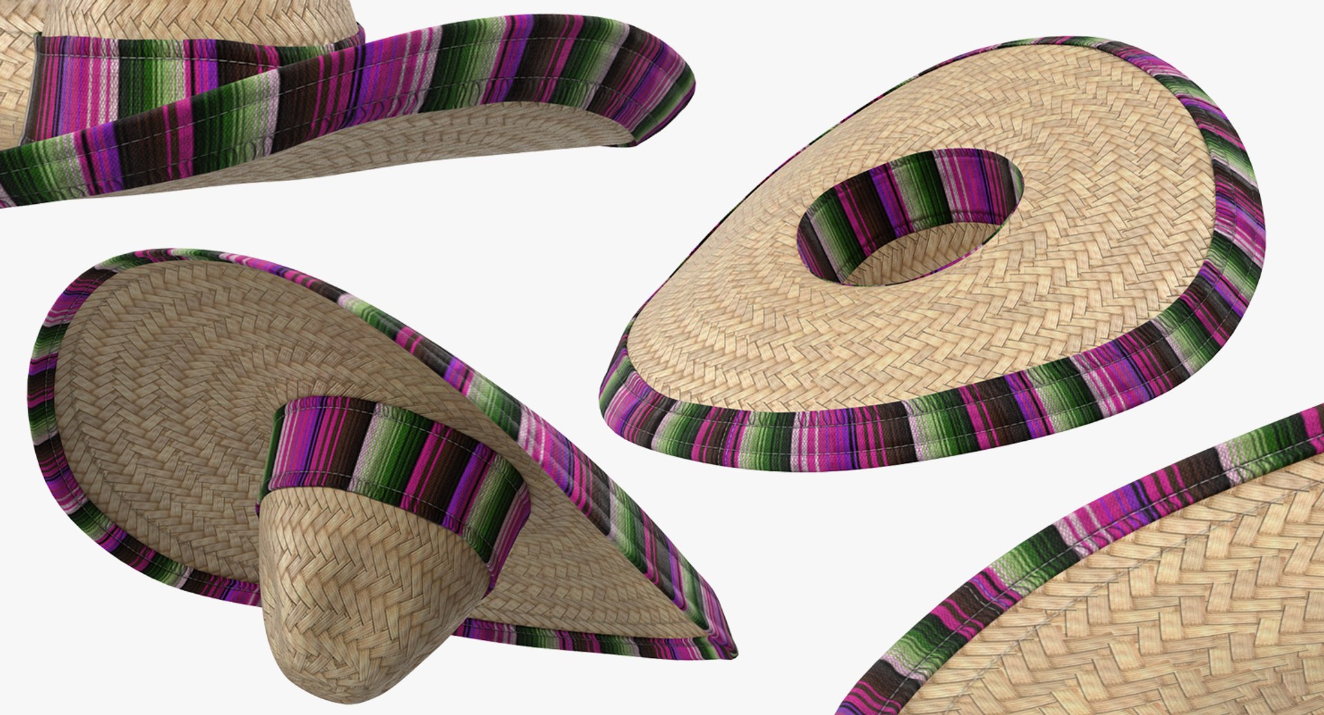 3d model mexican straw sombrero