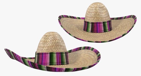 3d model mexican straw sombrero