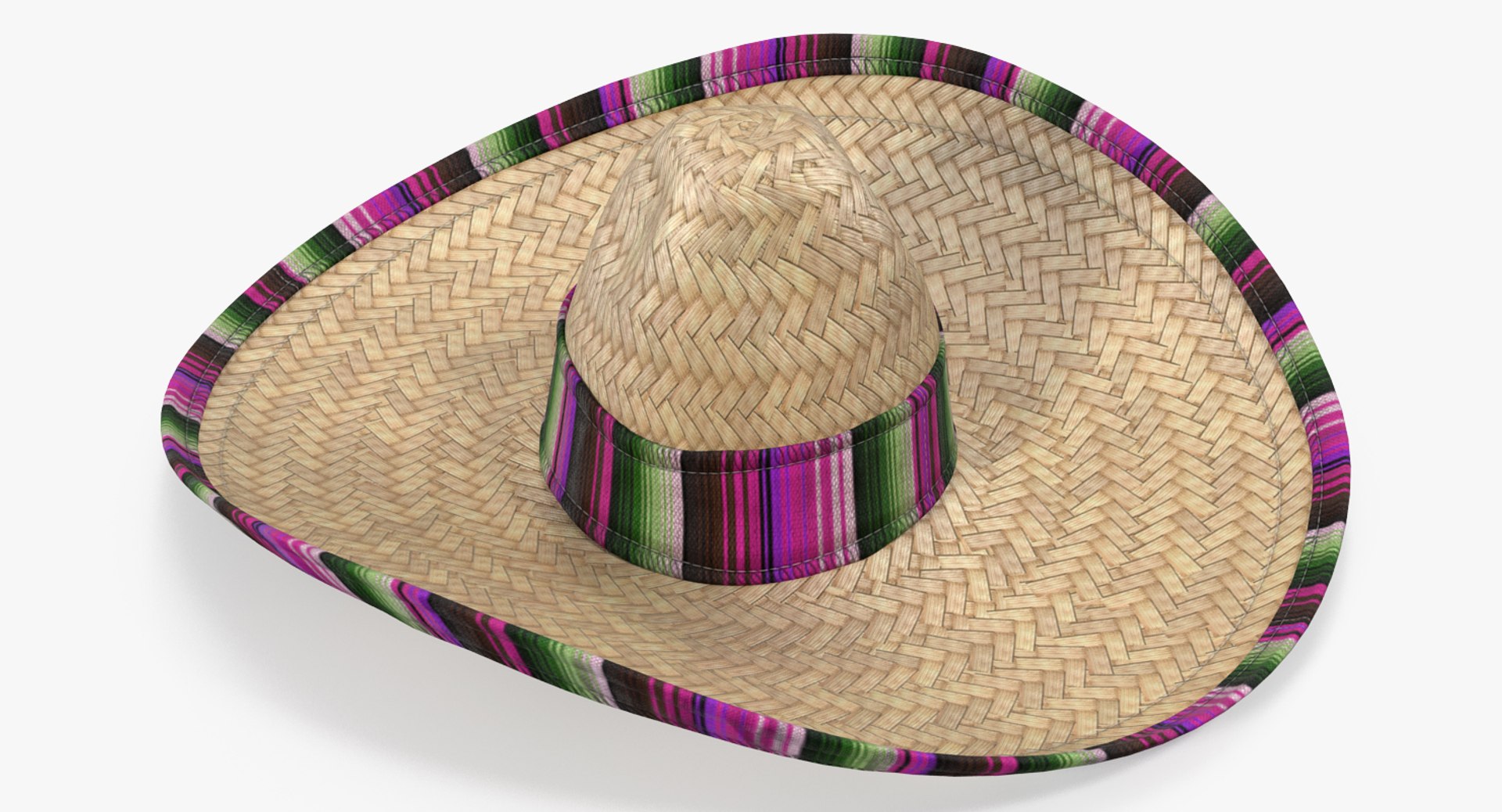 3d model mexican straw sombrero