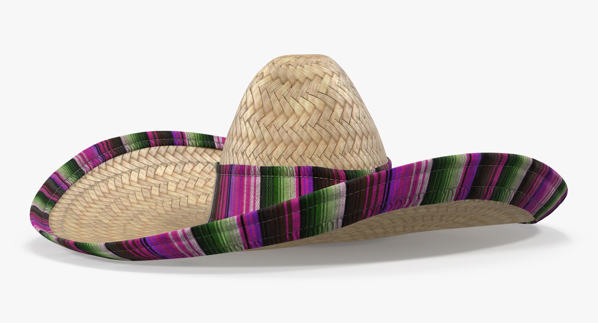 3d model mexican straw sombrero