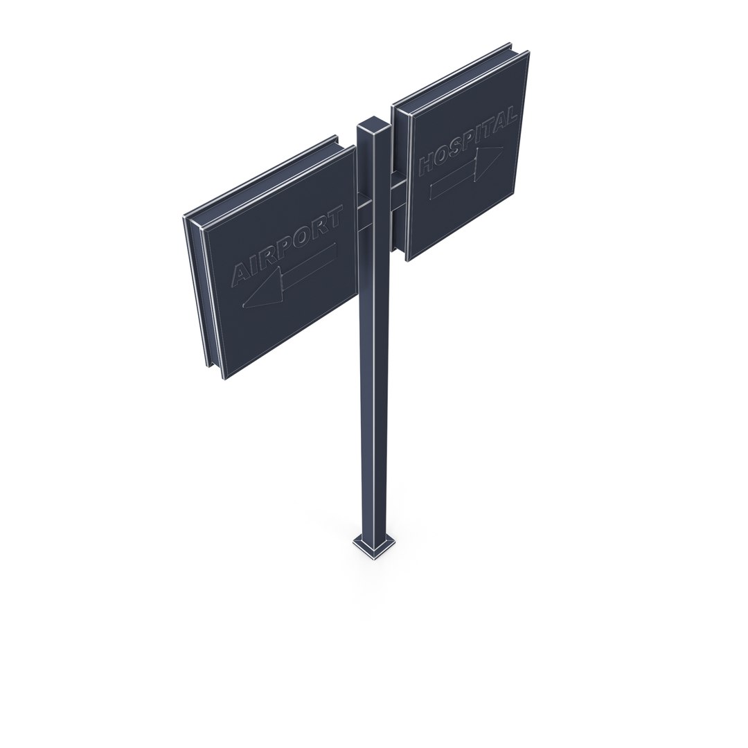 Street Sign With Metal And Wooden Details Ground-mounted 3D ...