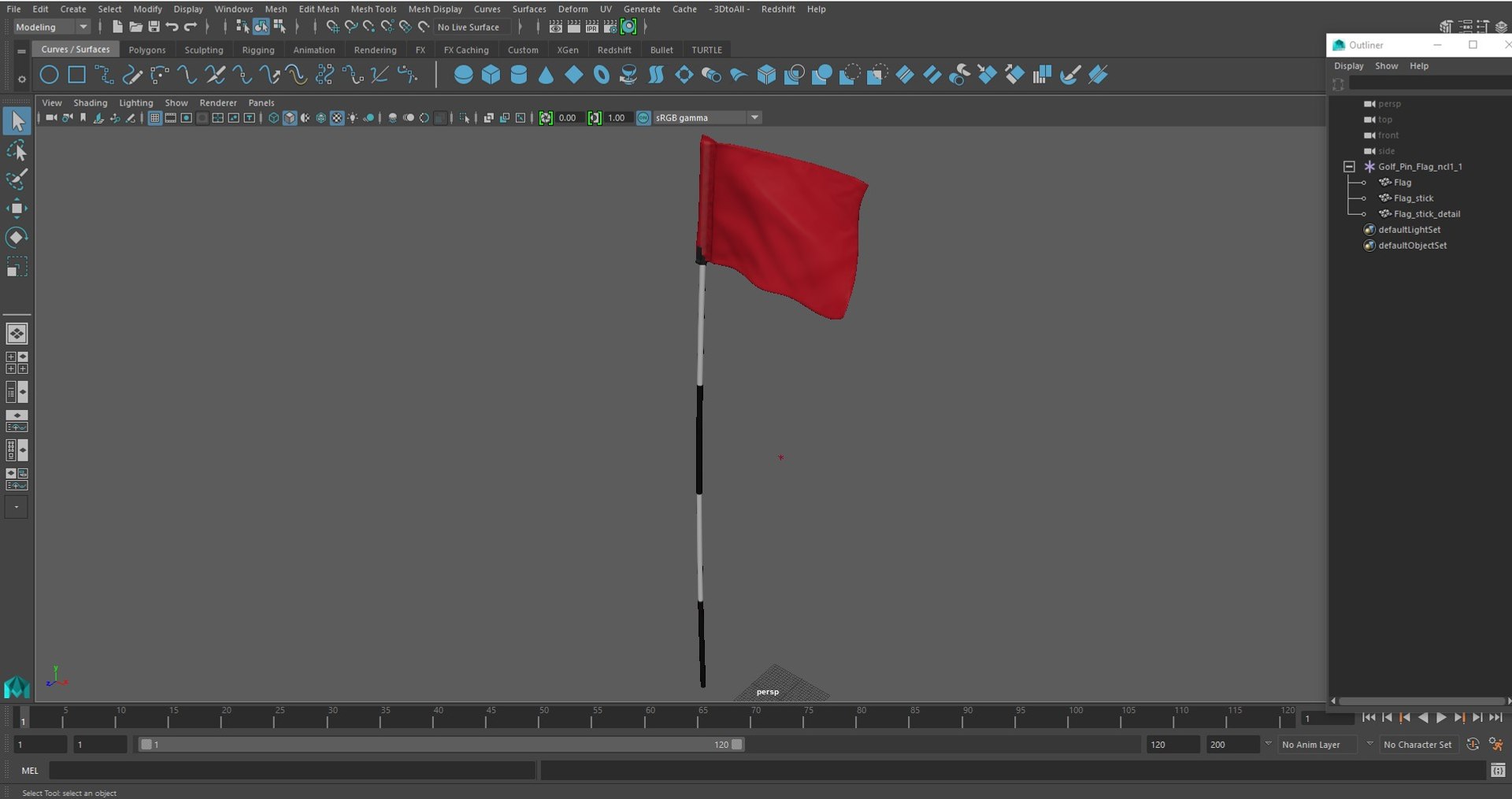3D Golf Pin Flag Model - TurboSquid 2139185