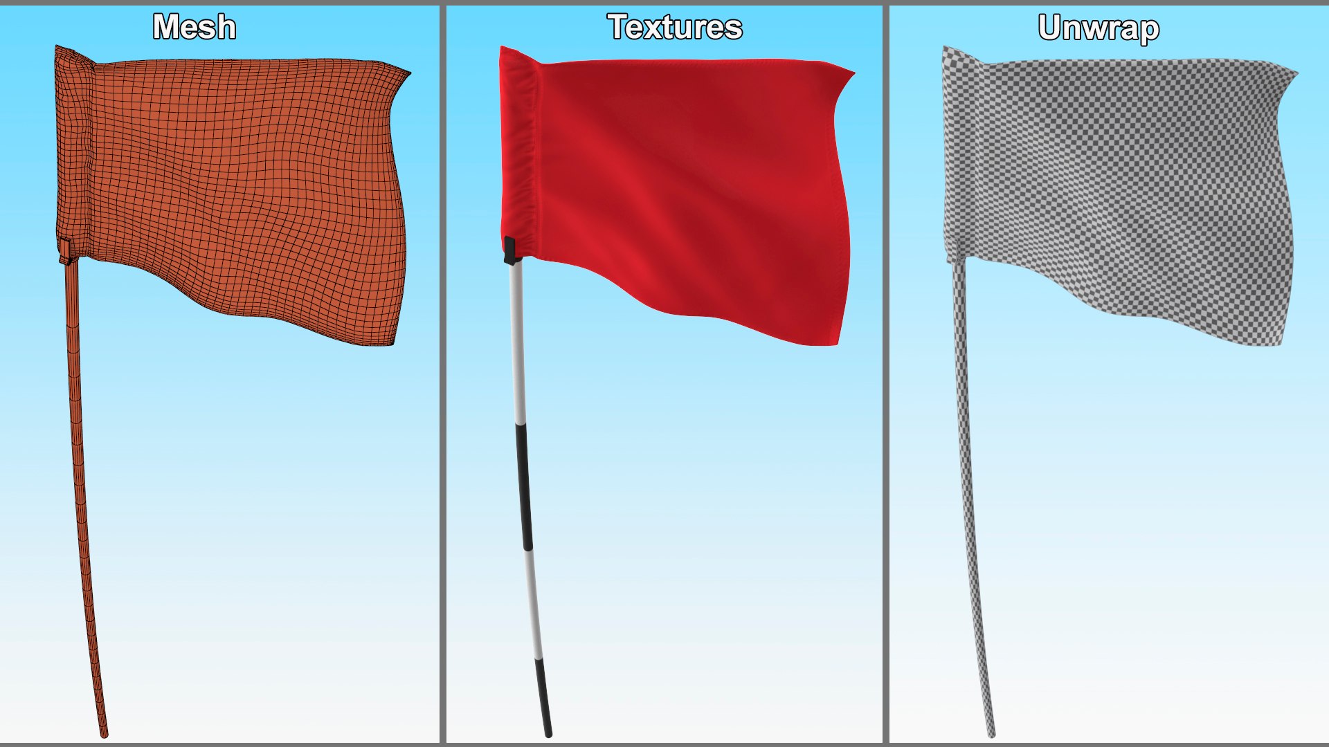 3D Golf Pin Flag Model - TurboSquid 2139185