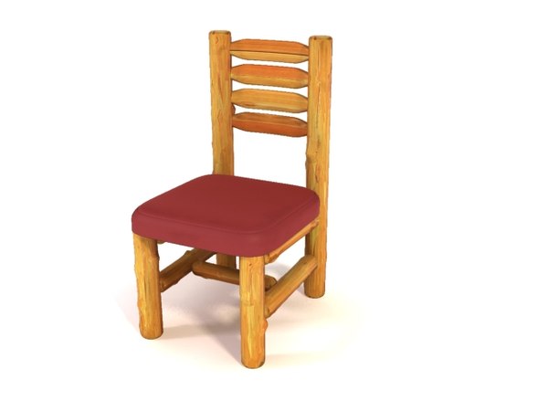 3d log chair model