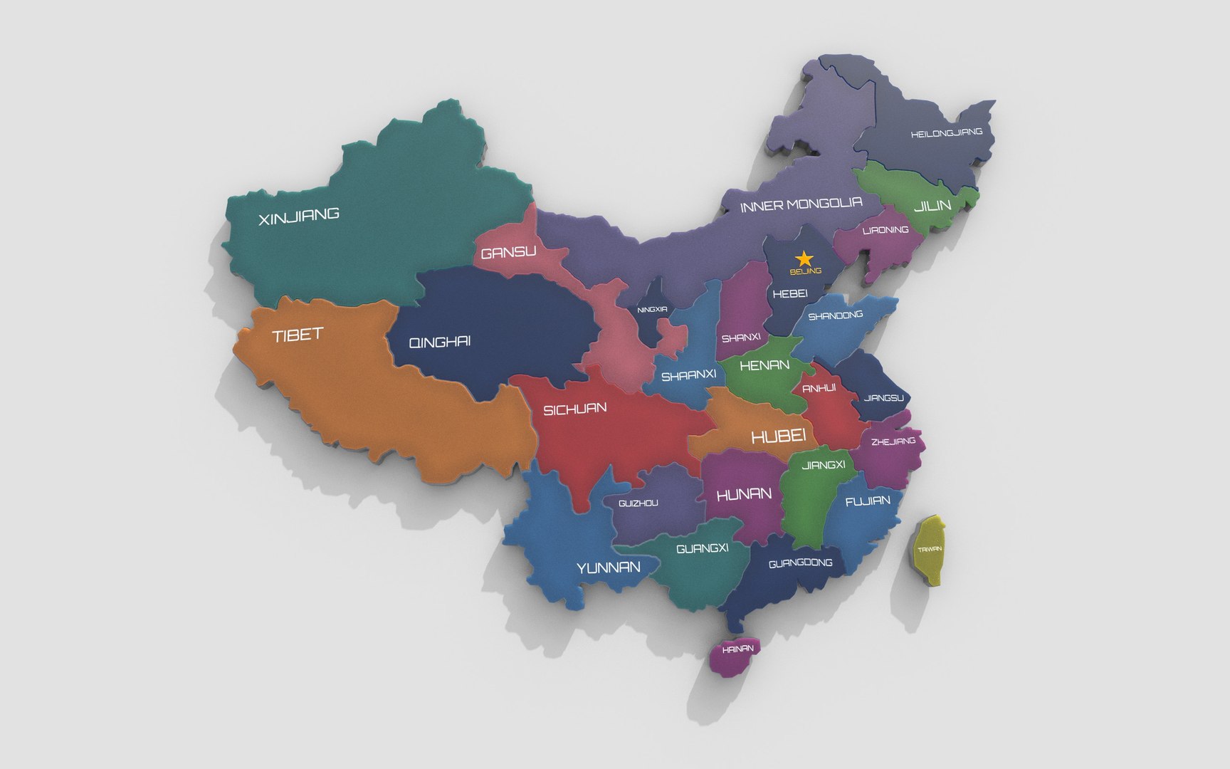China Map 3D Model - TurboSquid 2389093