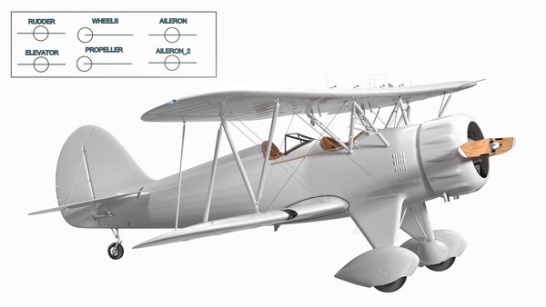 modelo 3d Biplano costero YMF-5 blanco aparejado - TurboSquid 2049094
