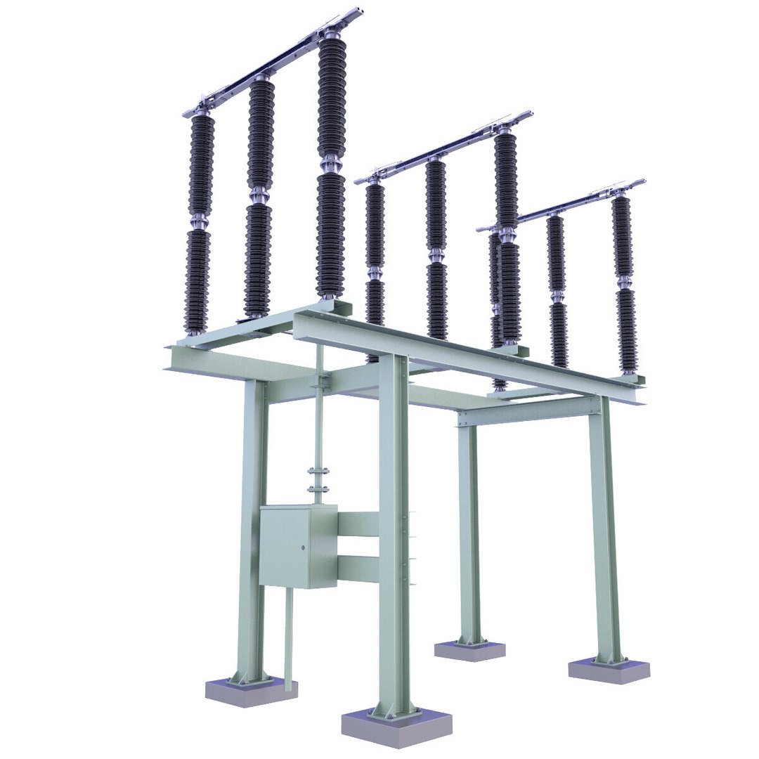3D Substation Disconnect Switches ON And OFF States SET V48 V50 ...