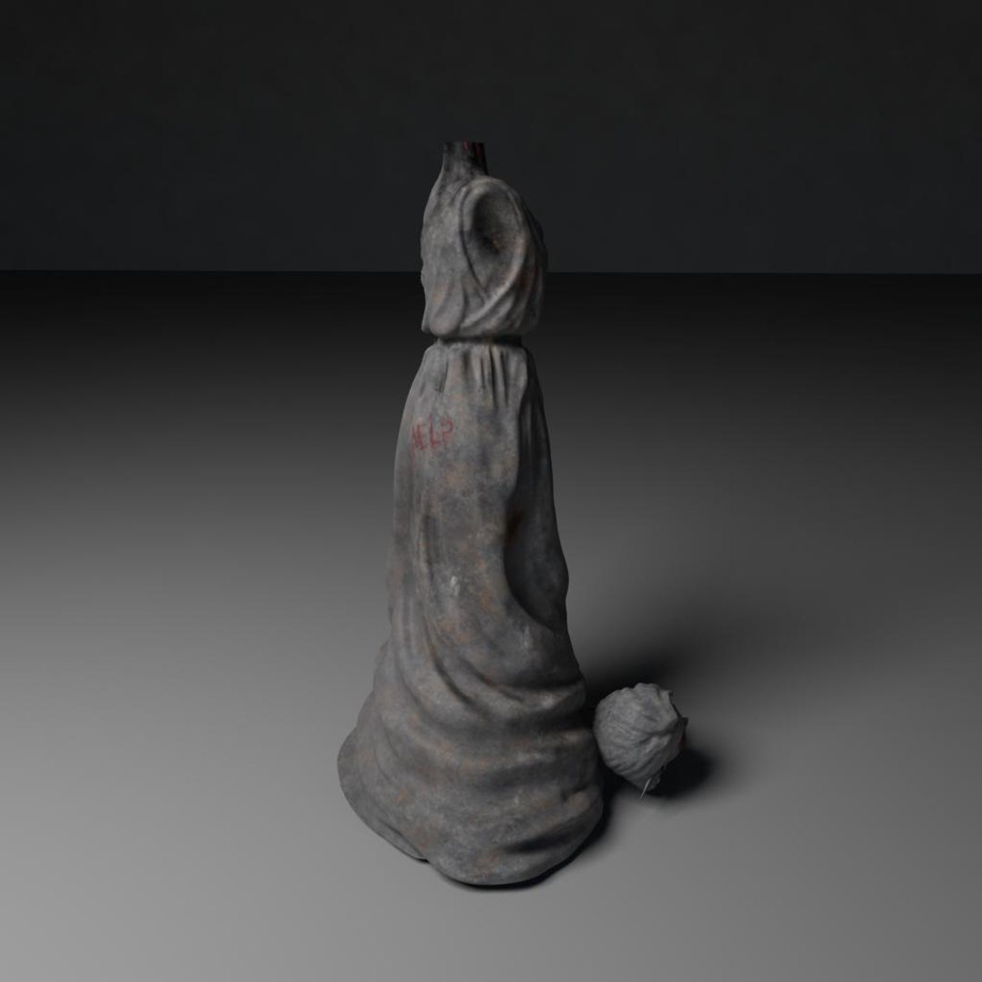 3d model of creepy statue