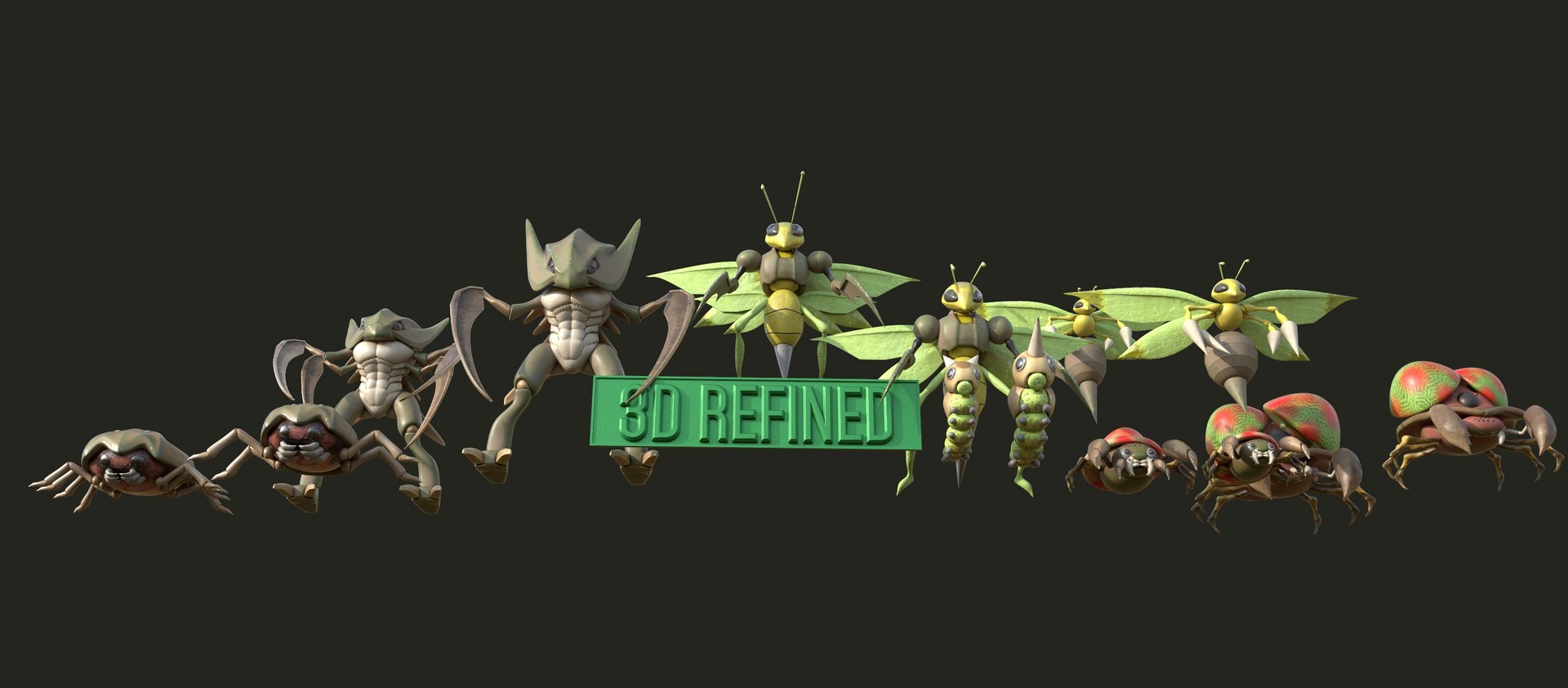 3D Creature Monster Bundles- Insects- Evolution Variety Pack Model ...