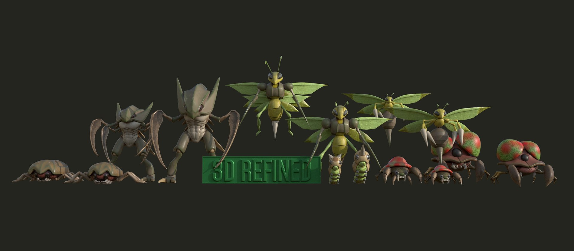 3D Creature Monster Bundles- Insects- Evolution Variety Pack Model - TurboSquid 2400120