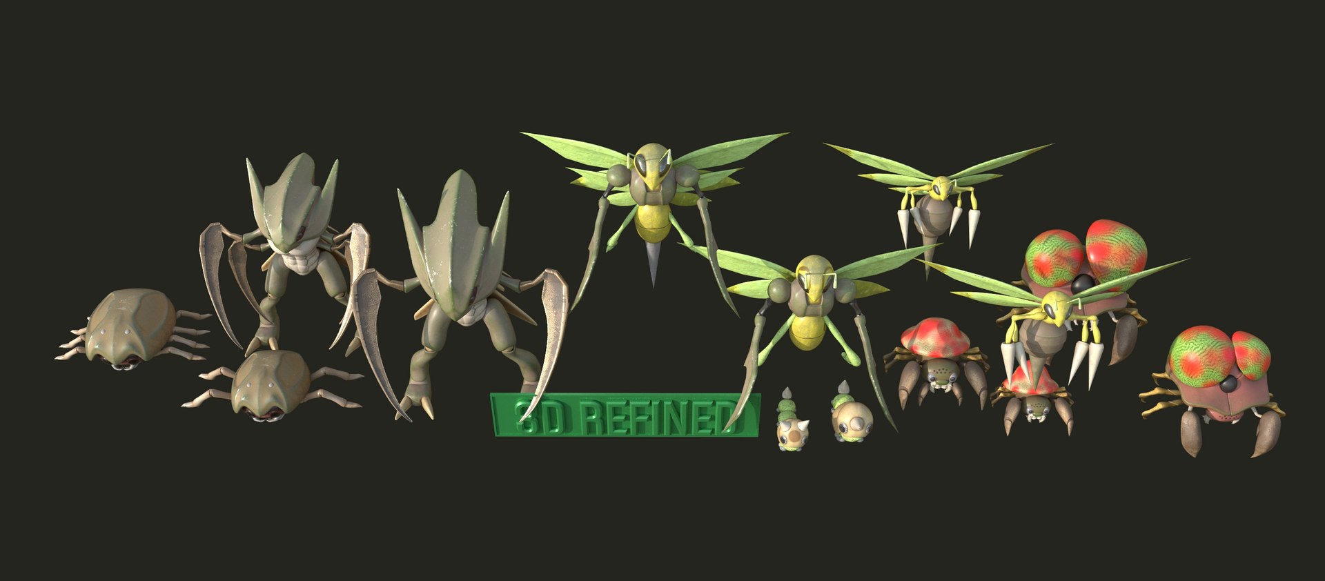 3D Creature Monster Bundles- Insects- Evolution Variety Pack Model ...