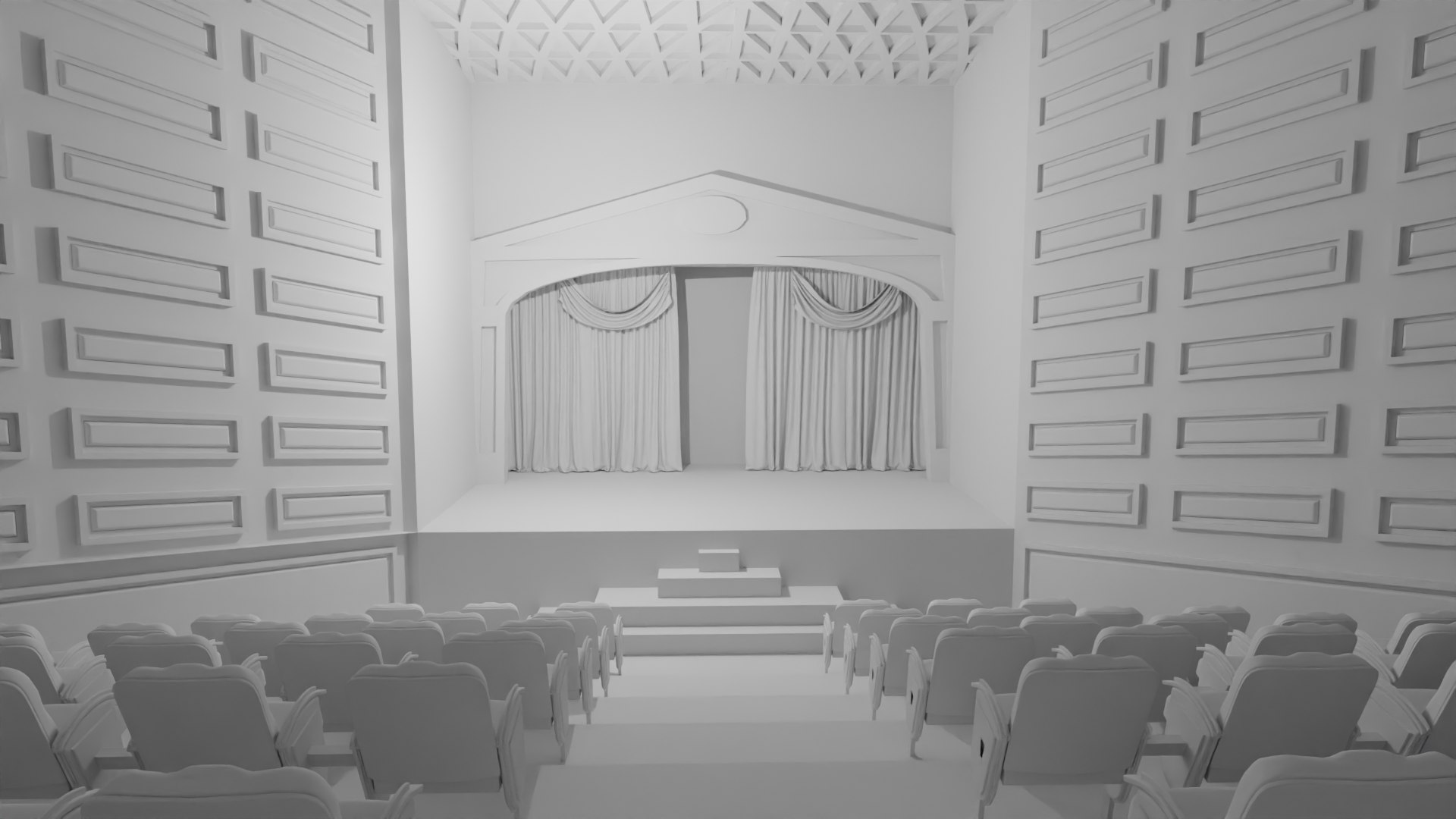 3D Theater interior No Material - TurboSquid 2175444