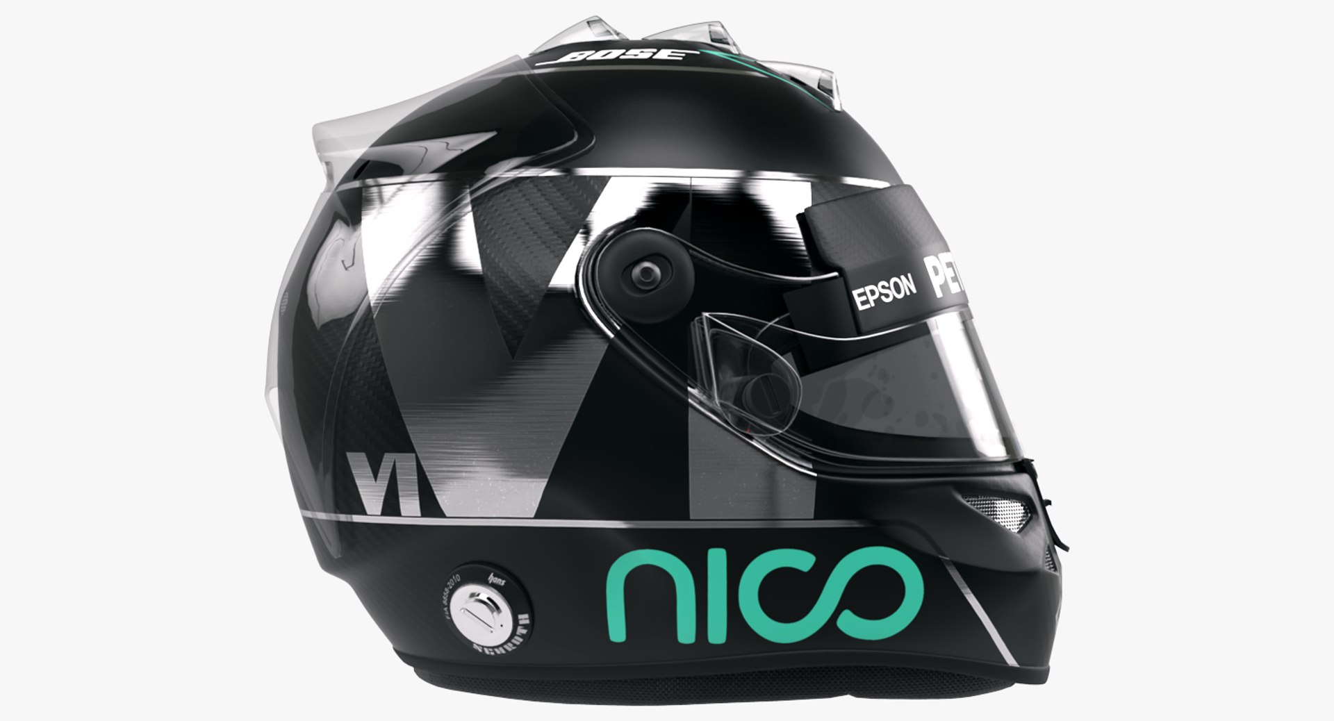 3d Racing Helmet Nico Rosberg Model