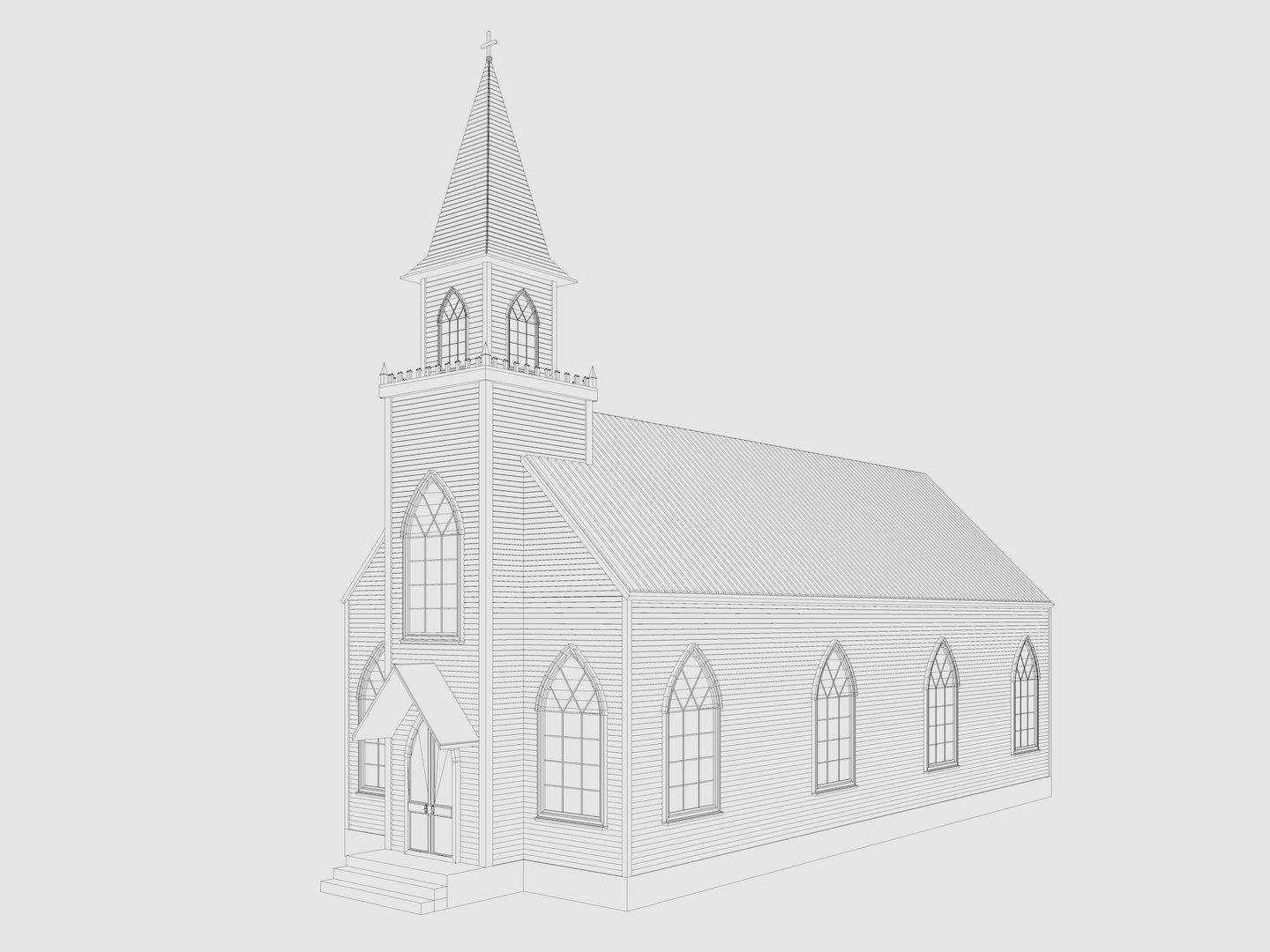 Church Model - TurboSquid 2234395
