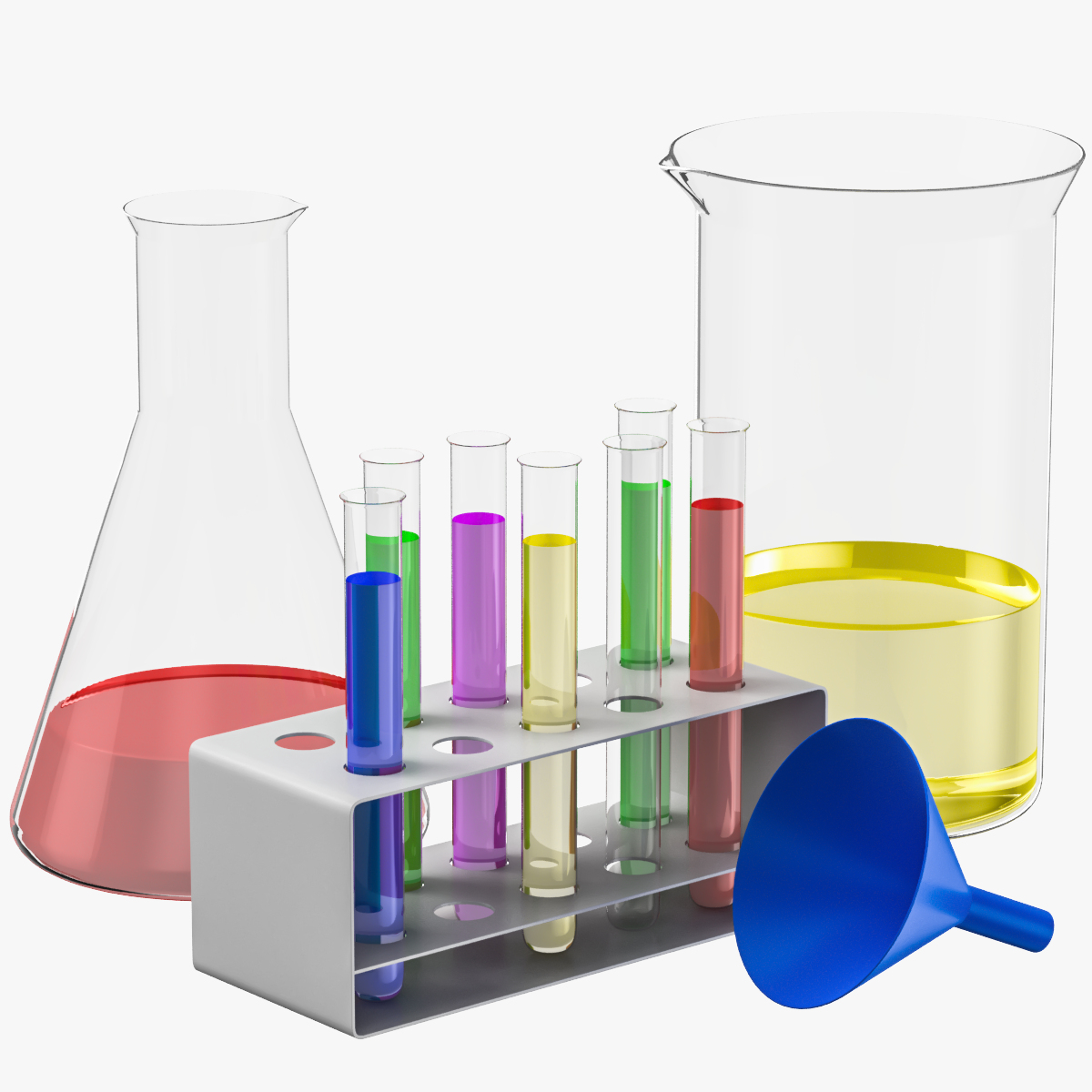 Lab Glassware Set 3D model - TurboSquid 1792322
