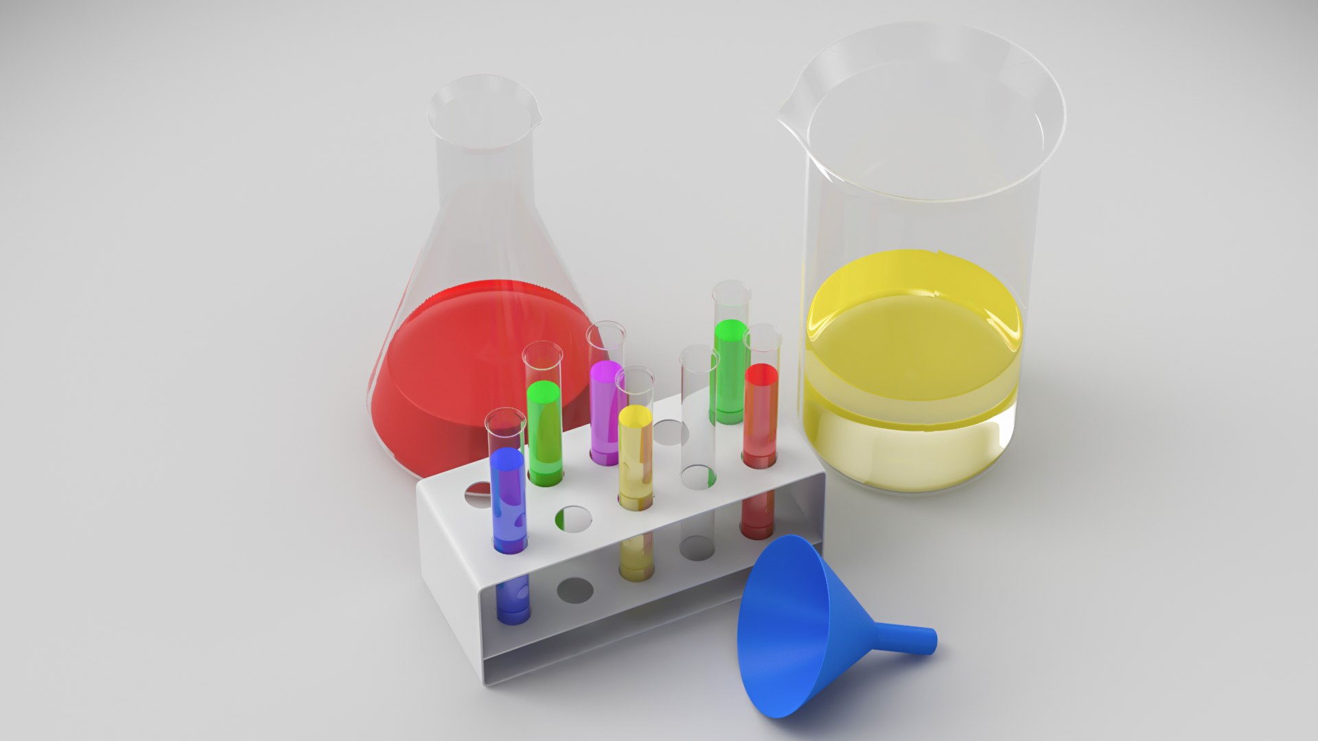 Lab Glassware Set 3D Model - TurboSquid 1792322
