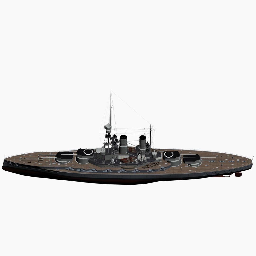 Dreadnought Battleship Bayern Class 3d Model