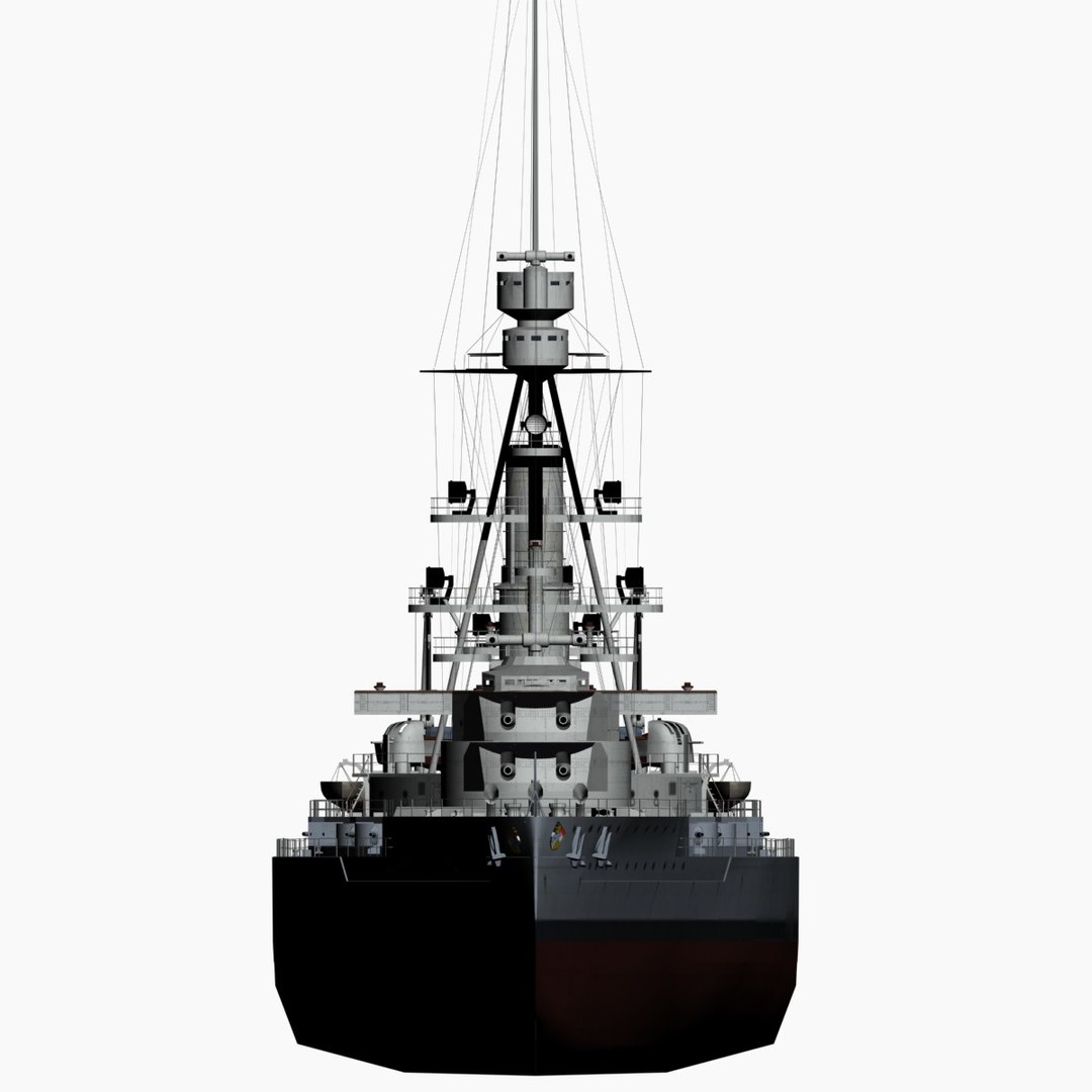 Dreadnought Battleship Bayern Class 3d Model