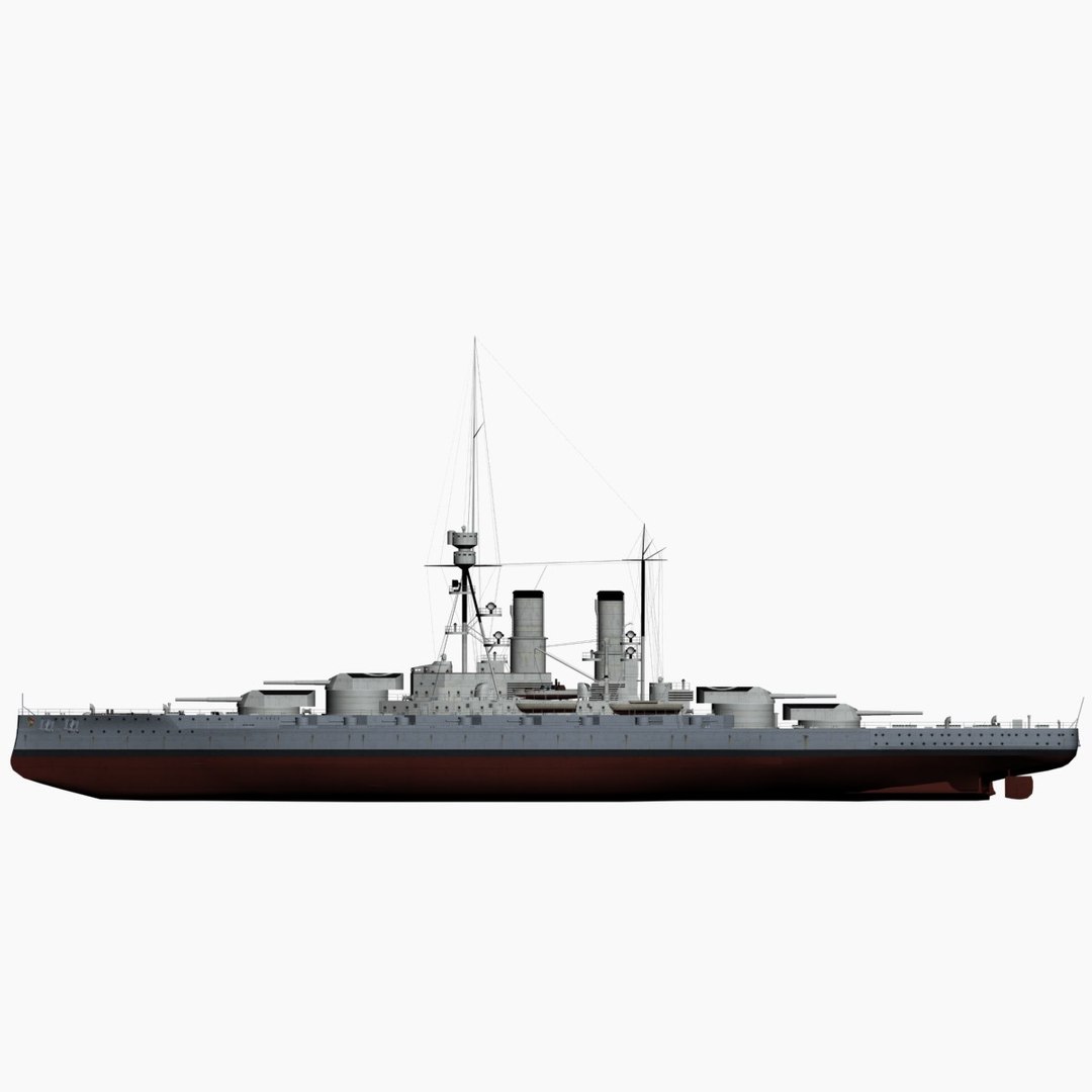 Dreadnought Battleship Bayern Class 3d Model