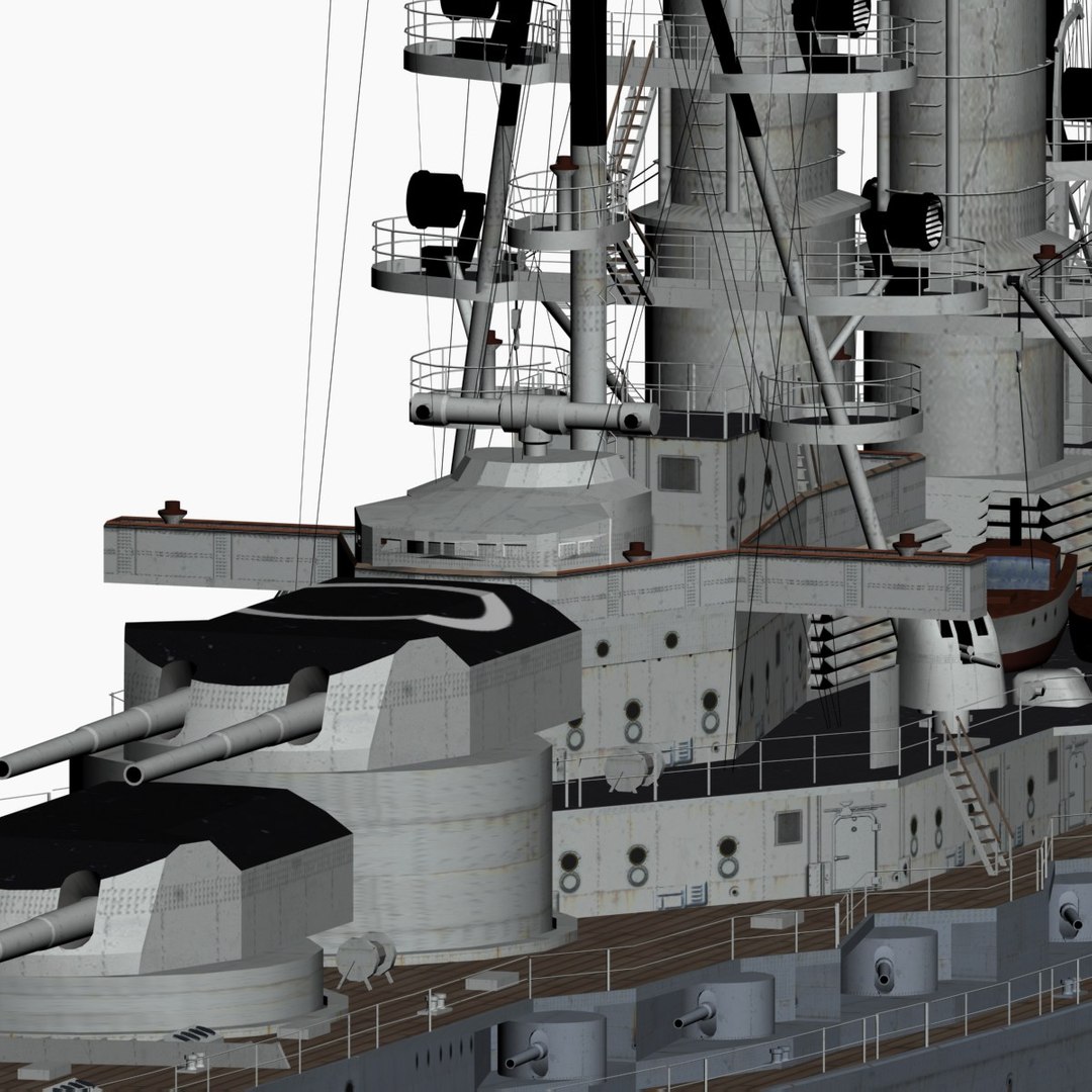 Dreadnought Battleship Bayern Class 3d Model