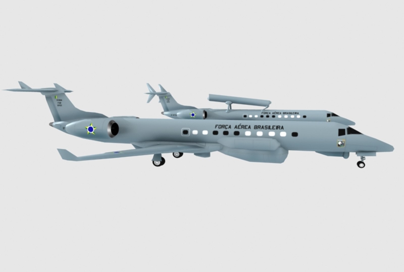 3d Model Embraer Erj-145 R99a R99b